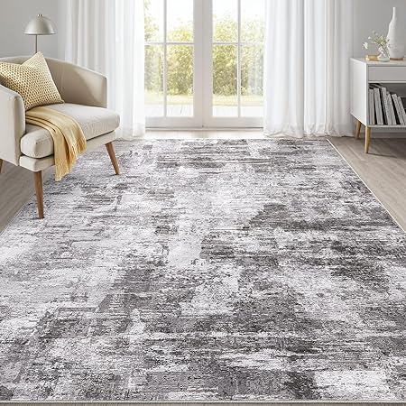 Amazon.com: Abstract Living Room Rug 5x7 - Modern Washable Soft Thin ...