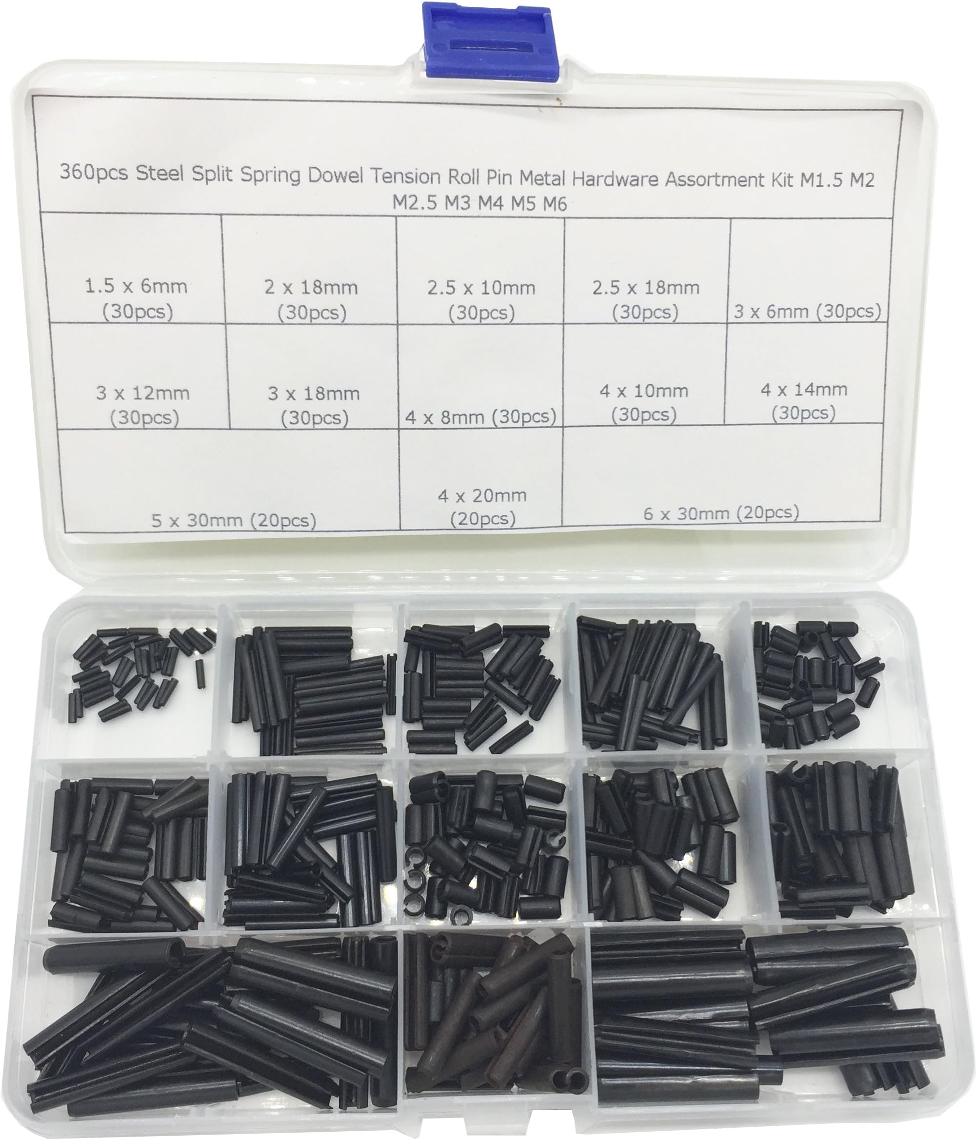 Samfox 280Pcs Roll Pins Assortment Stainless Steel Spring Tension Pins ...