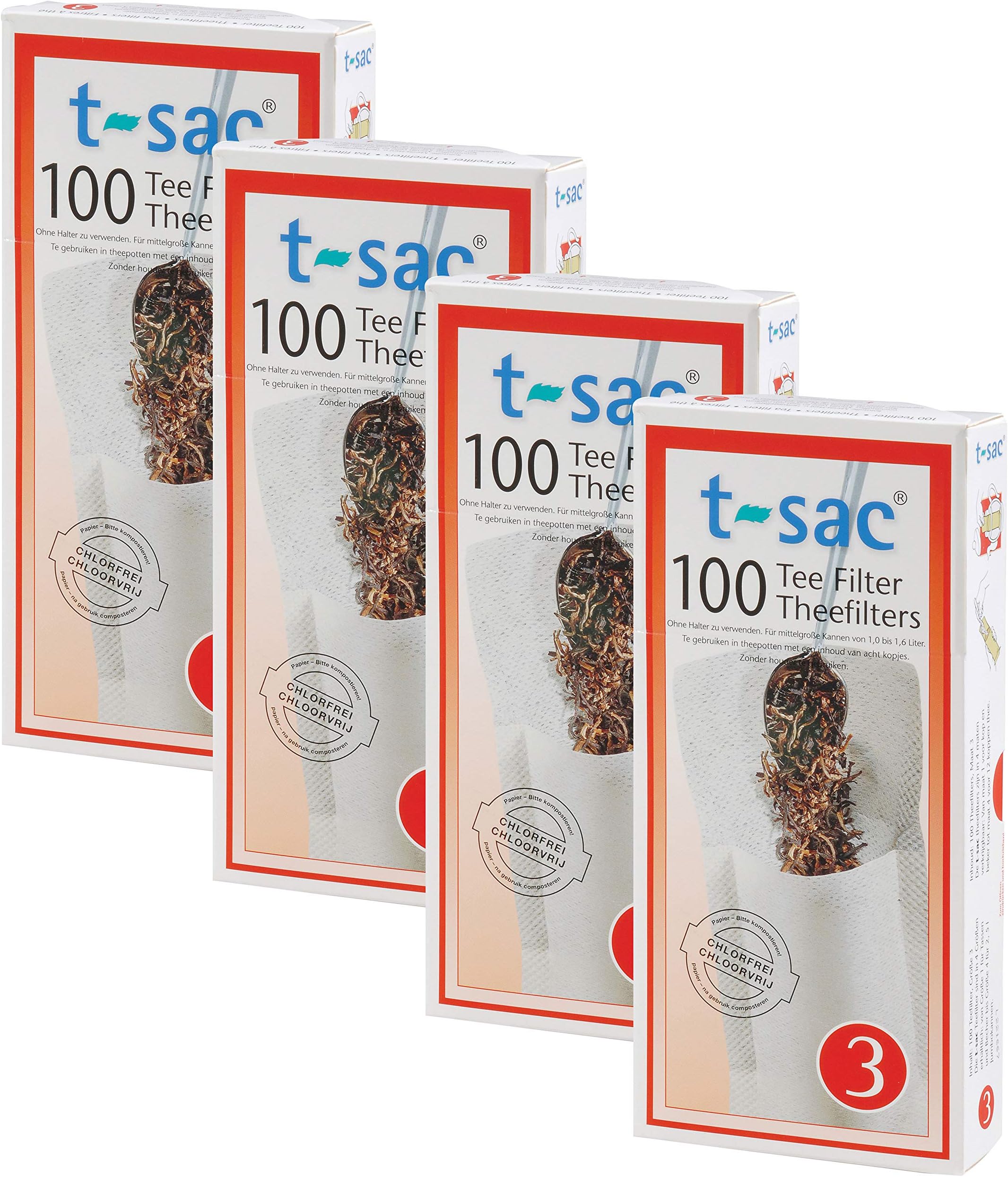Amazon.com: T-Sac Tea Filter Bags, Disposable Tea Infuser, Number 3 ...