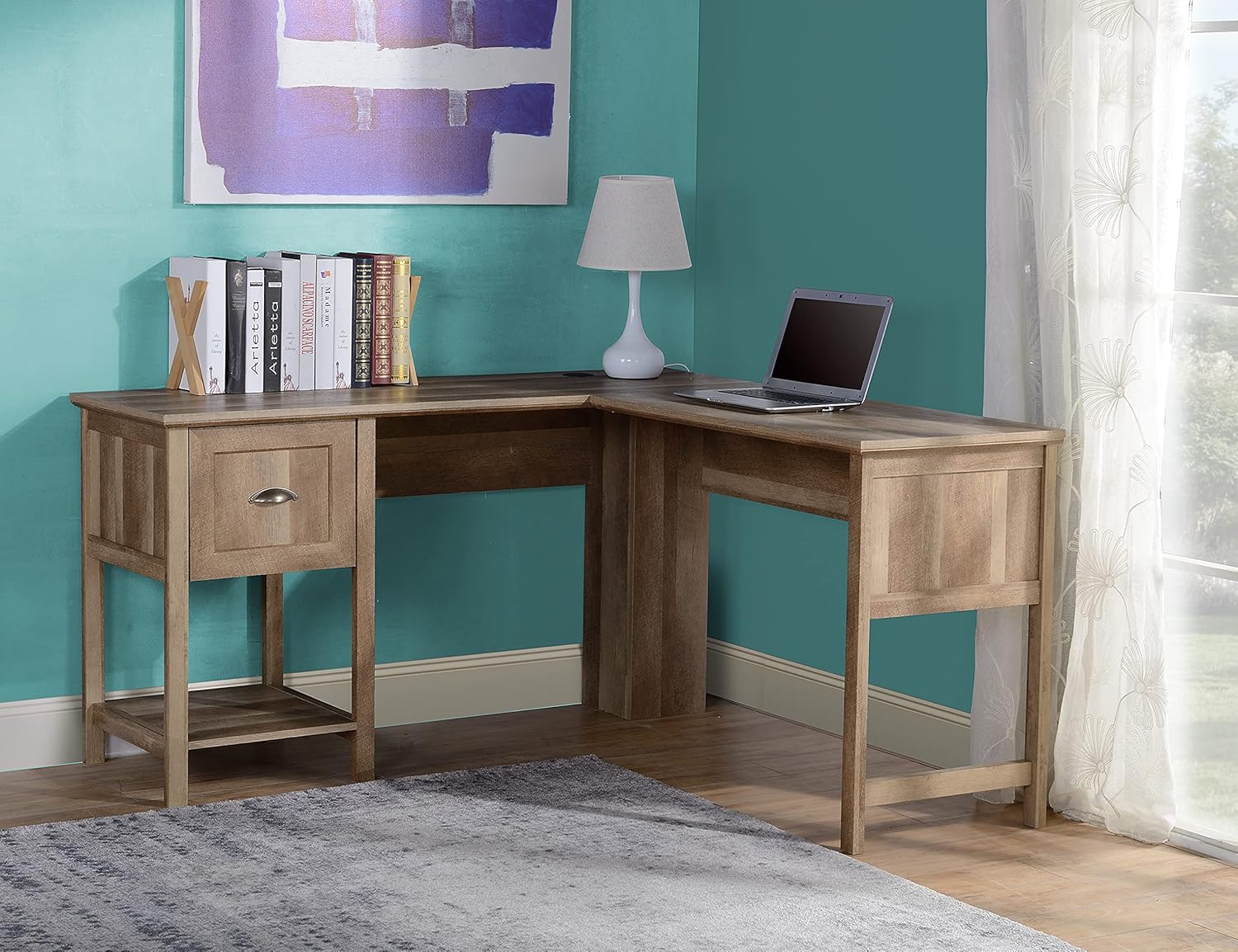 Amazon.com: Legacy Home Denver L Shaped Computer Desk,Corner Desk ...