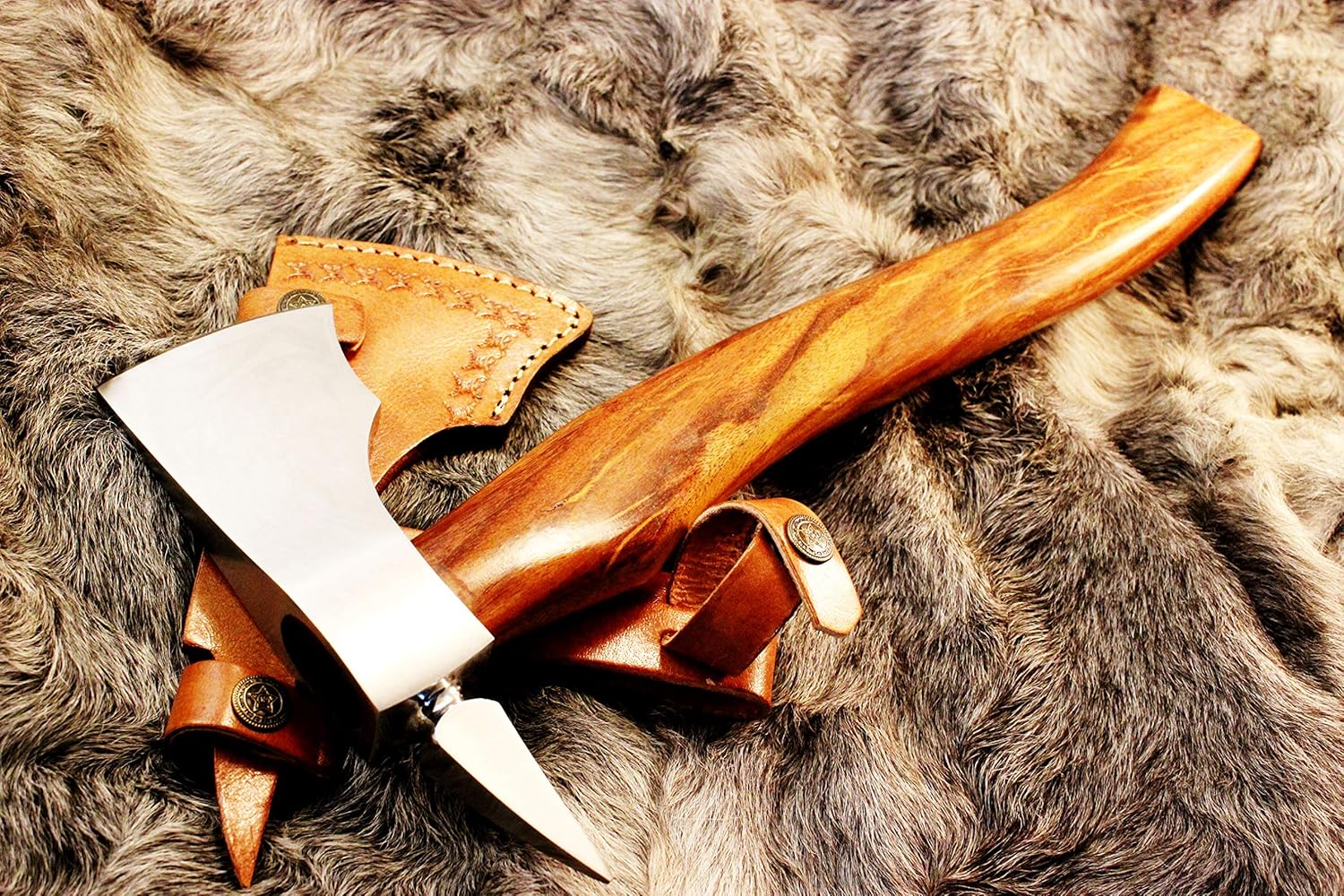 Amazon.com : MOUNTAINFORGE Hand Forged Steel Axe Viking Tomahawk Spikes ...