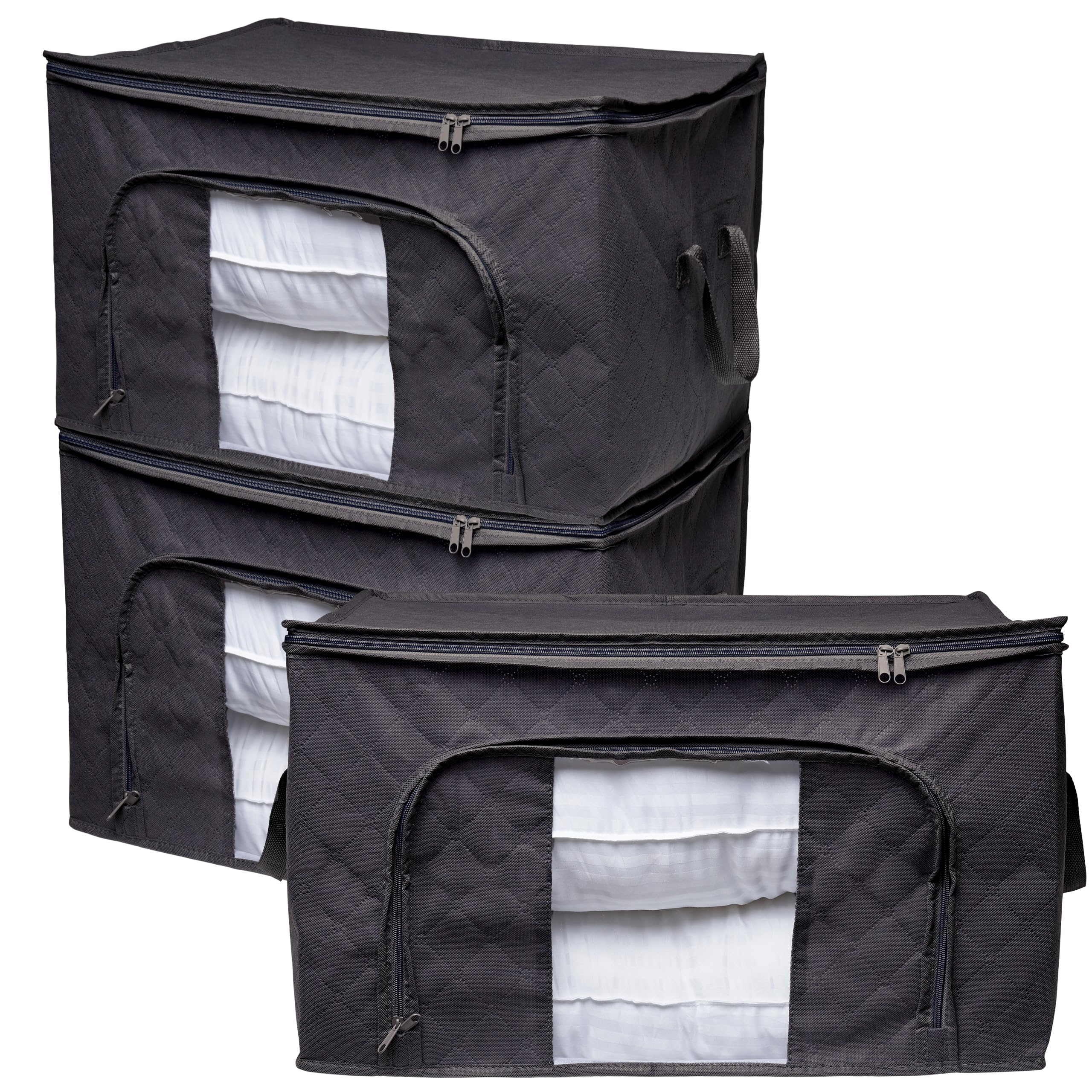 Amazon.com: ZOBER Clothes Storage, Foldable Blanket Storage Bags ...