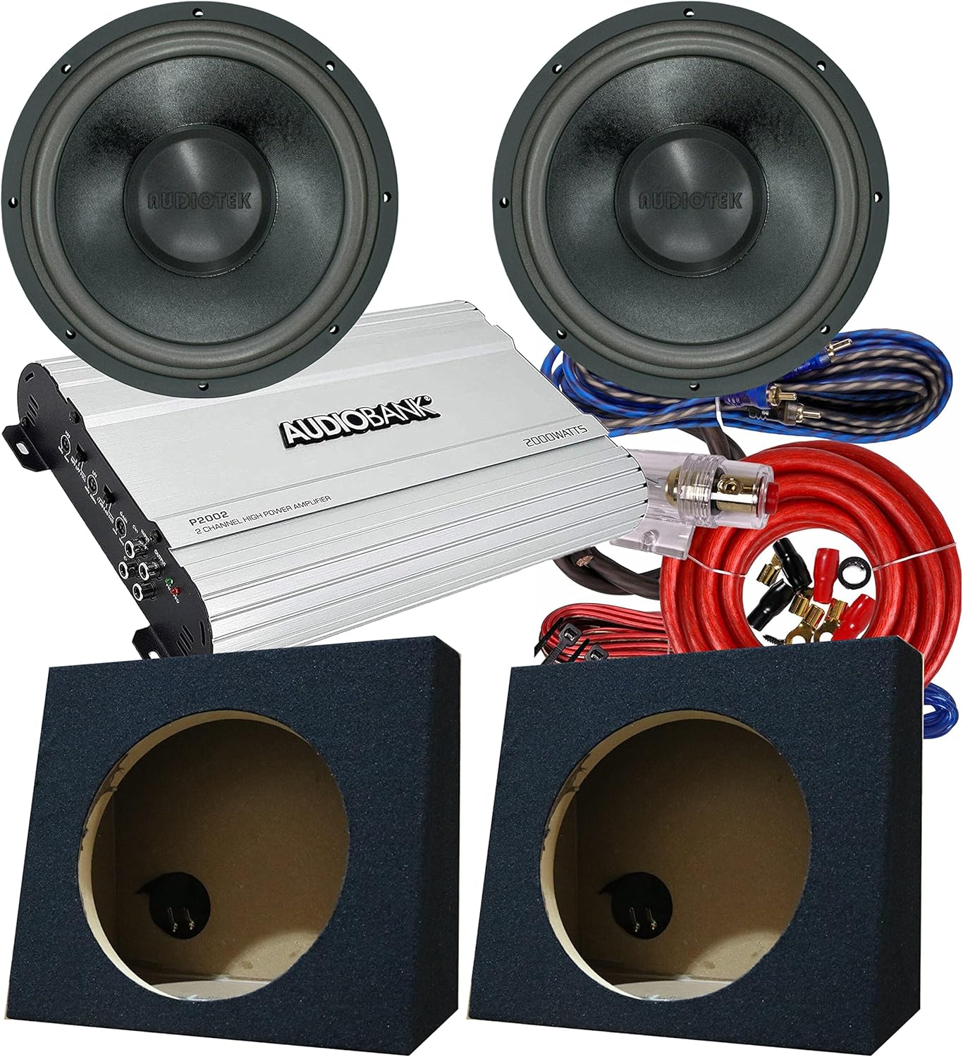 Amazon.com: AUDIOTEK 2X 1200w 12" Car Subwoofer, 2X 12 Vented Sub Box ...