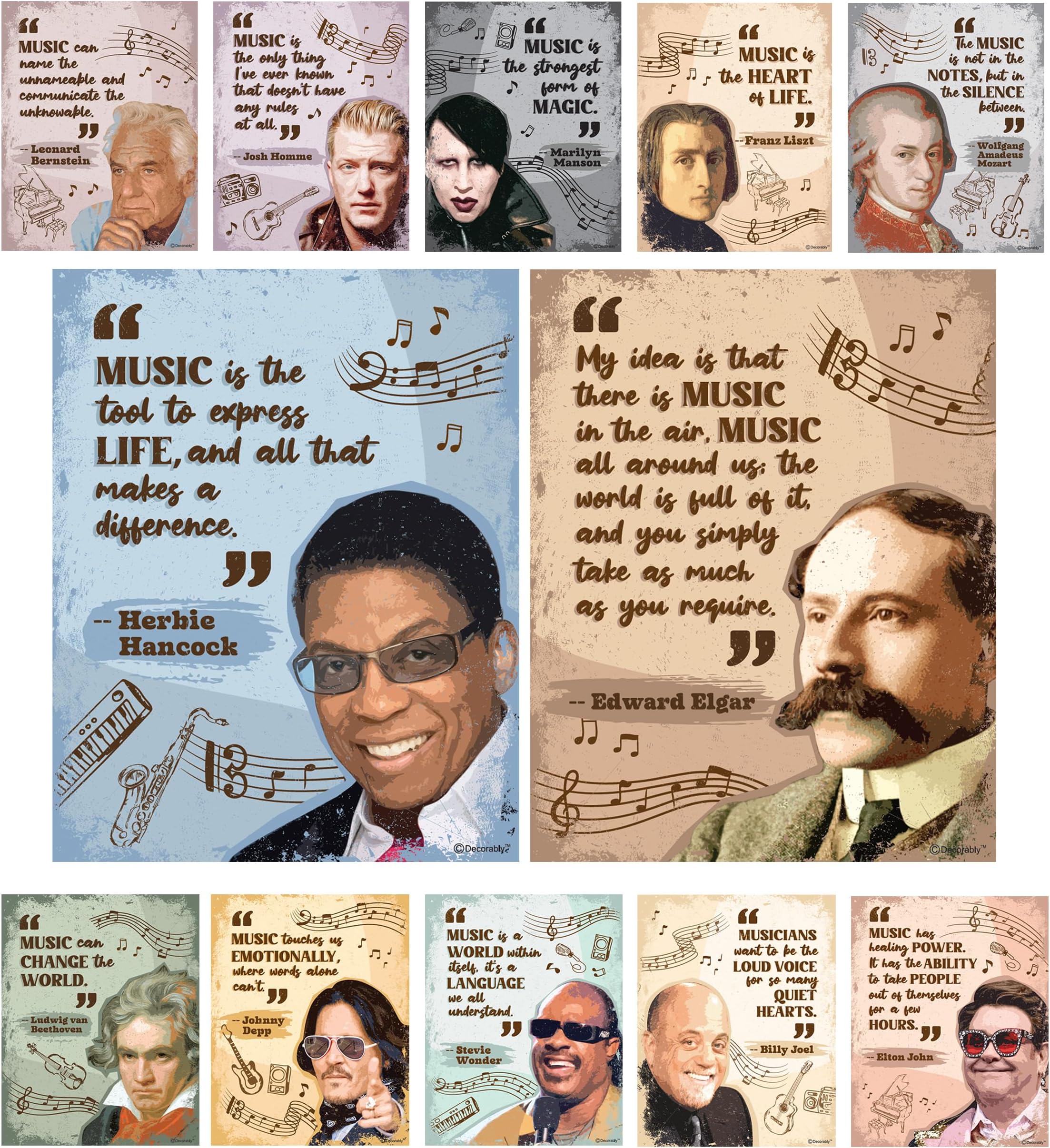 Amazon.com: Music Inspires Me Motivational Art Print Poster 24x36 inch ...