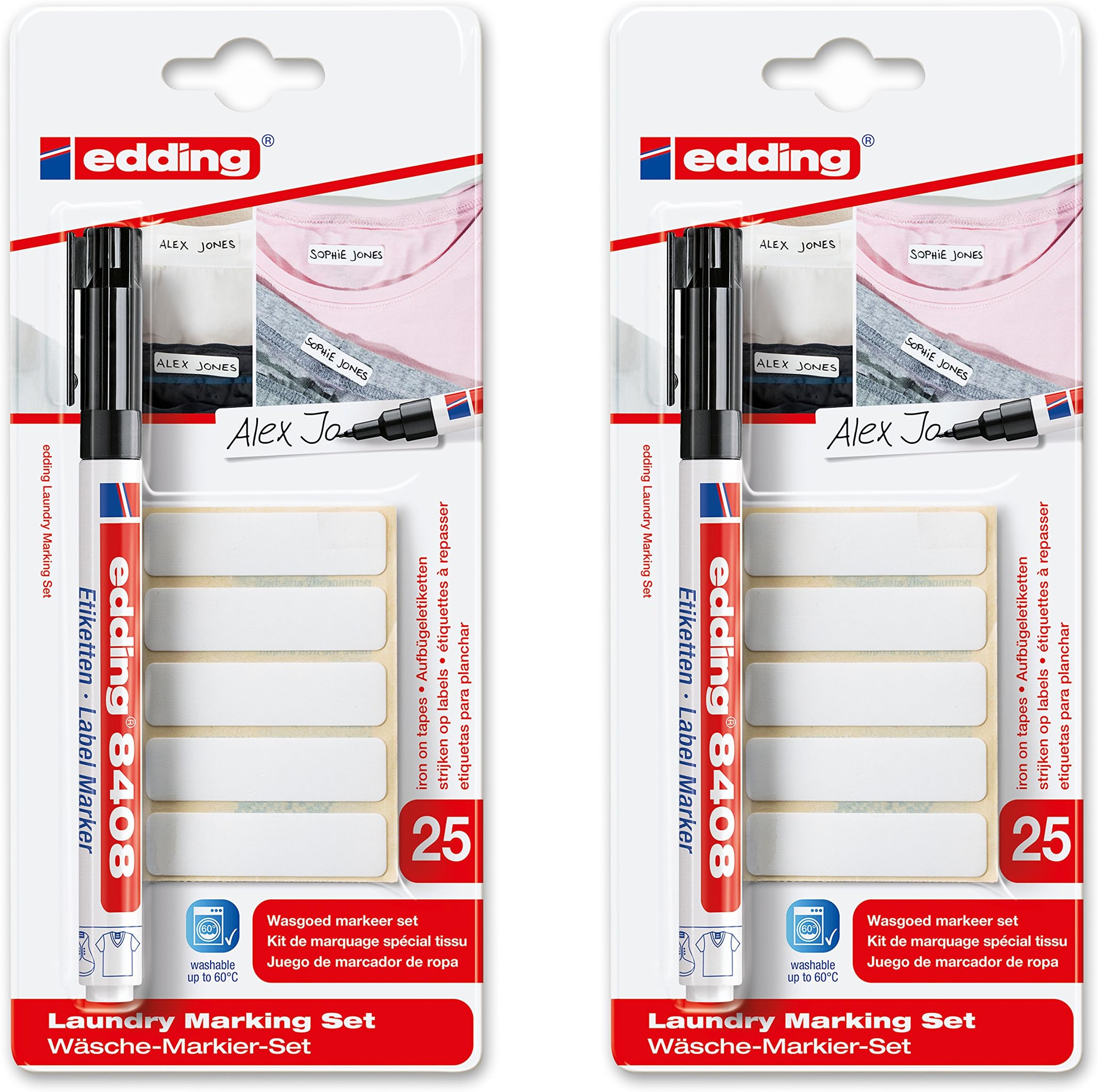 edding 8408 Wäschekennzeichnungsset - schwarz - 1 Stift - Rundfeder 0 ...