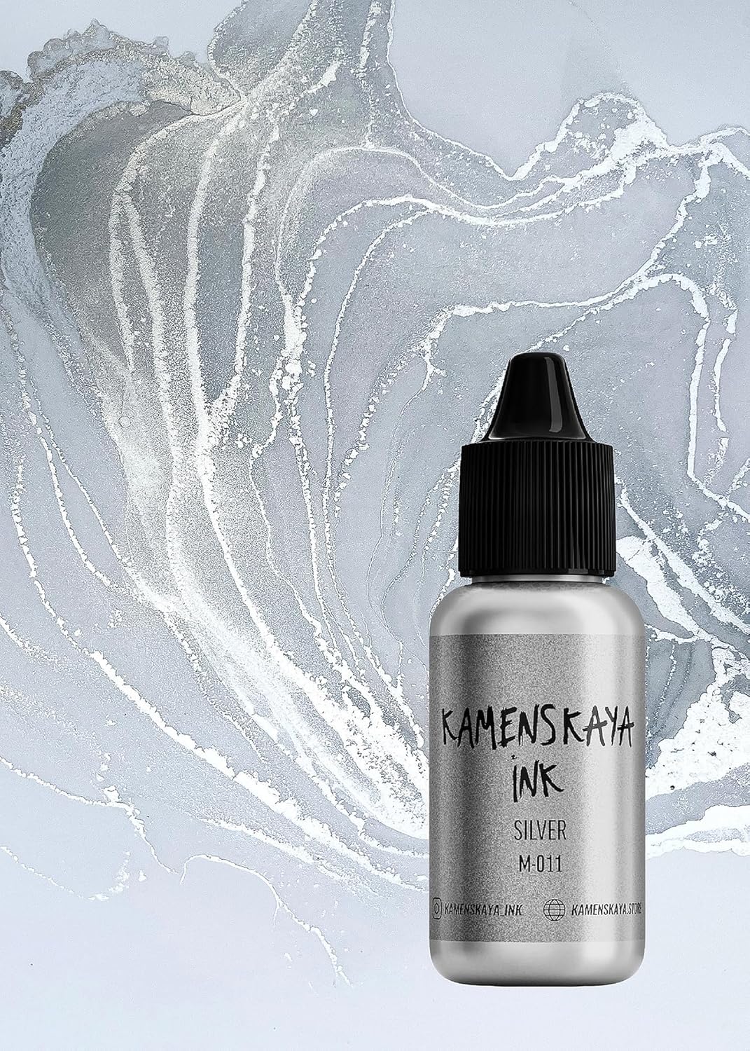 Amazon.com : KAMENSKAYA Metallic Alcohol Inks: Silver Alcohol Ink 'M ...