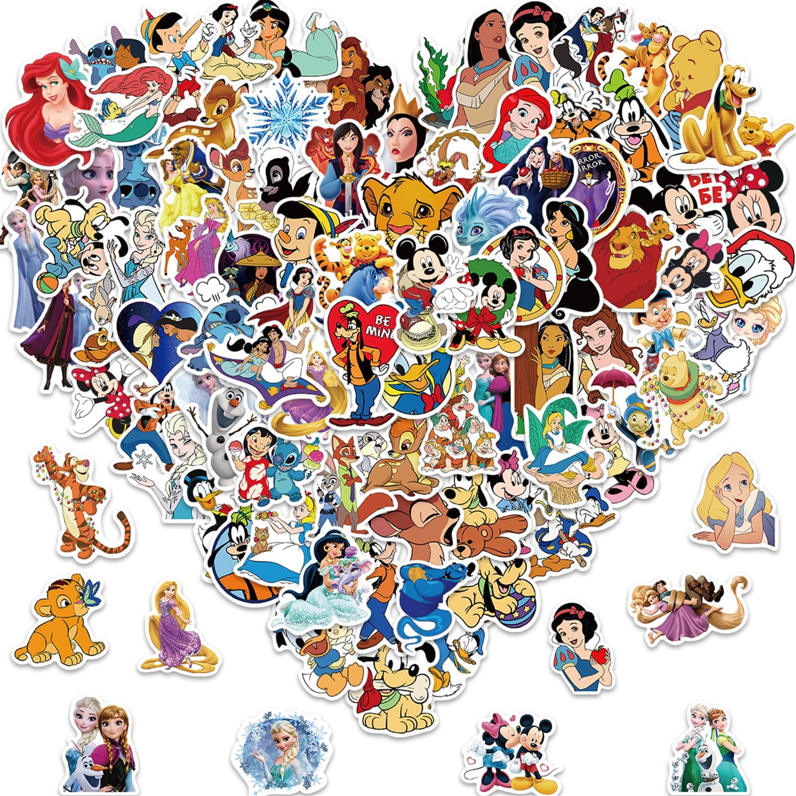 Amazon.com: 100PCS Kids Stickers Cartoon Characters Sticker Waterproof ...