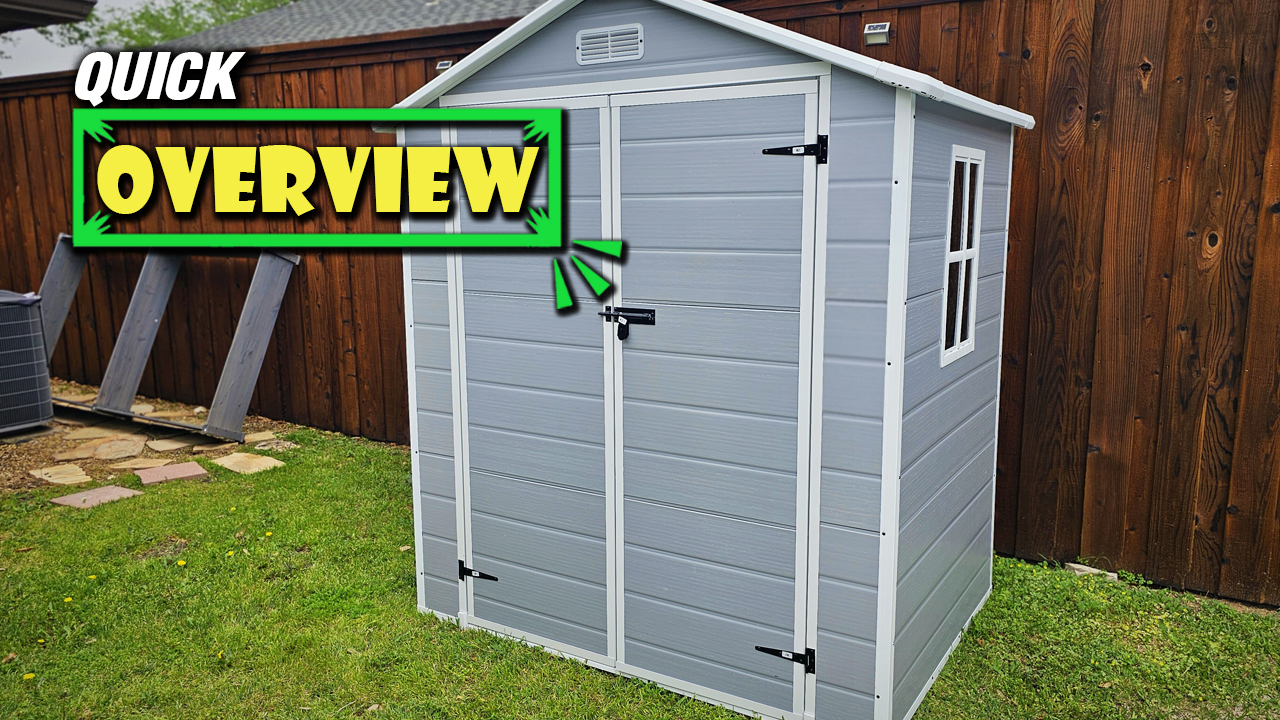 Watch Quick Overview of this 6x4.5 Weather Proof Patio Shed on Amazon Live
