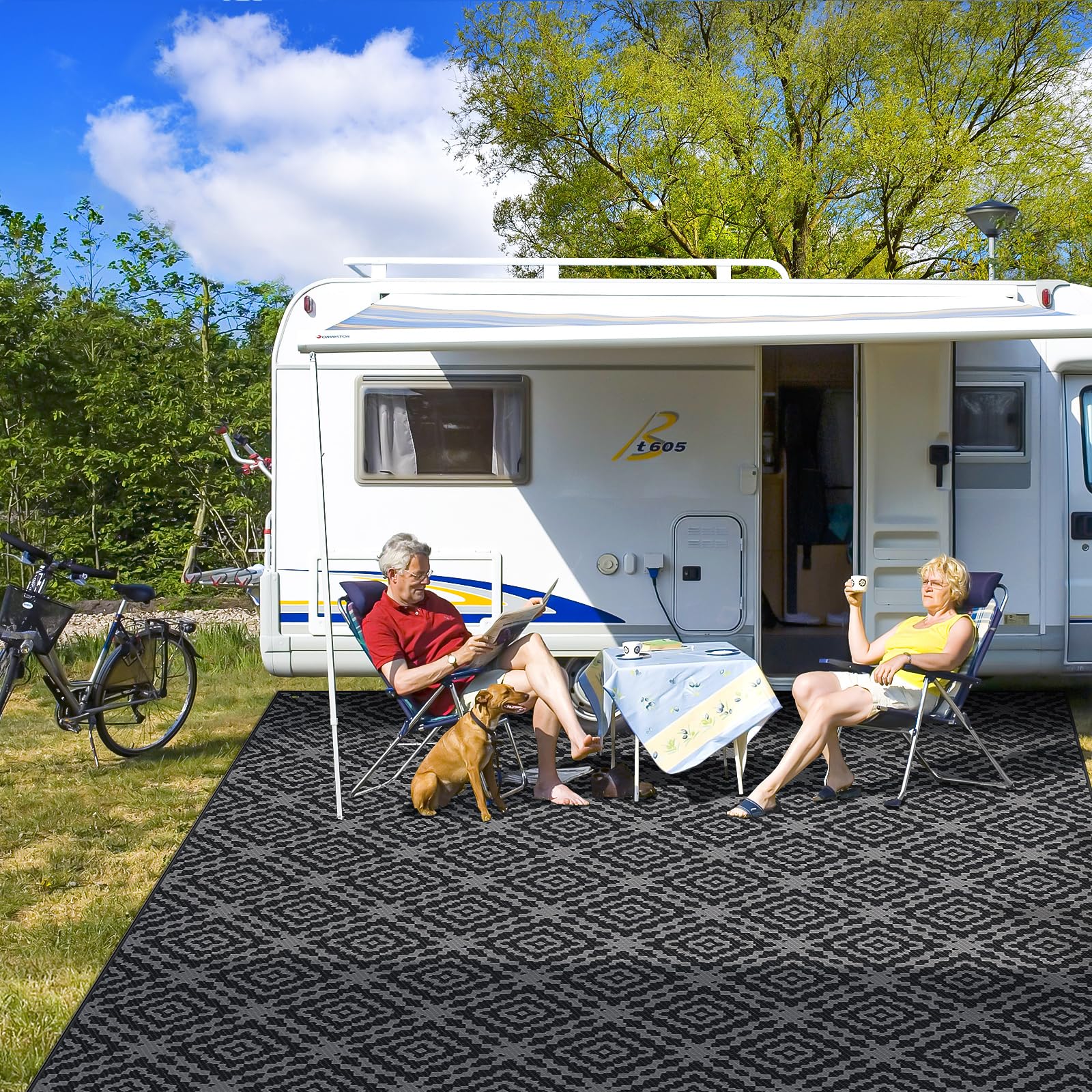 Amazon.com: Outdoor Camping Rug Waterproof 9x18FT, Large Reversible ...