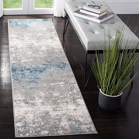 Amazon.com: SAFAVIEH Brentwood Collection Runner Rug - 2' x 12', Light ...