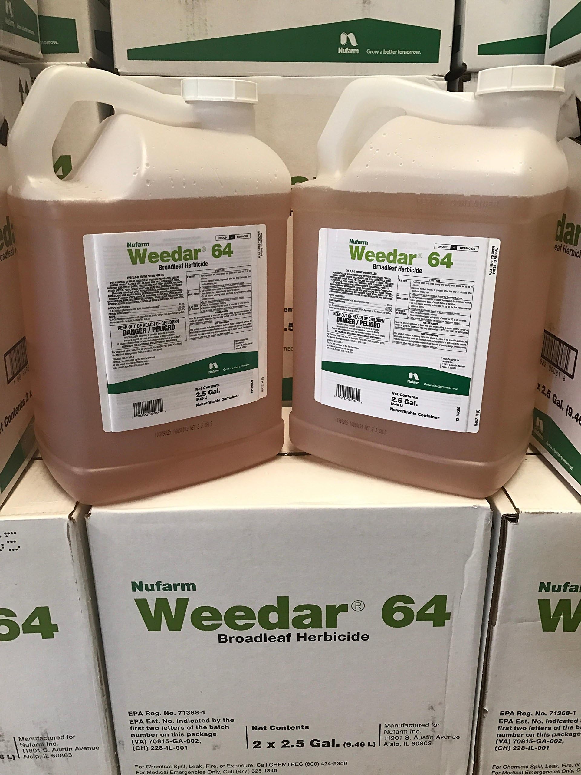 Amazon.com : Weedar 64 Broadleaf Herbicide 5 Gallons, Liquid (2 x 2.5gal) : Patio, Lawn & Garden
