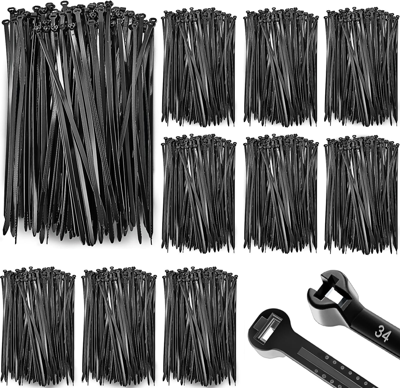 Amazon.com: Blulu 1000 Pcs Black Metal Zip Cable Tie with Metal Tooth ...