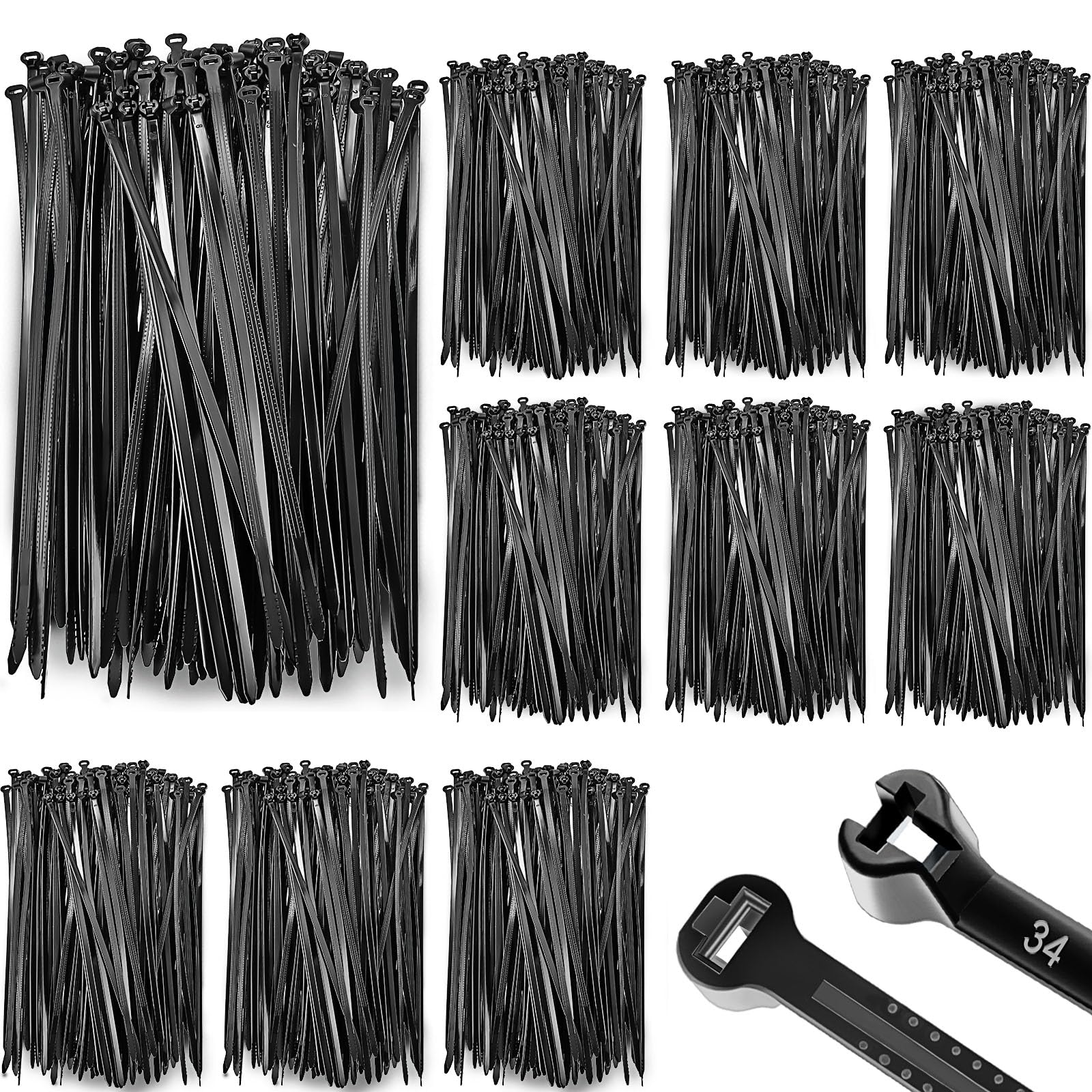 Amazon.com: Blulu 1000 Pcs Black Metal Zip Cable Tie with Metal Tooth ...
