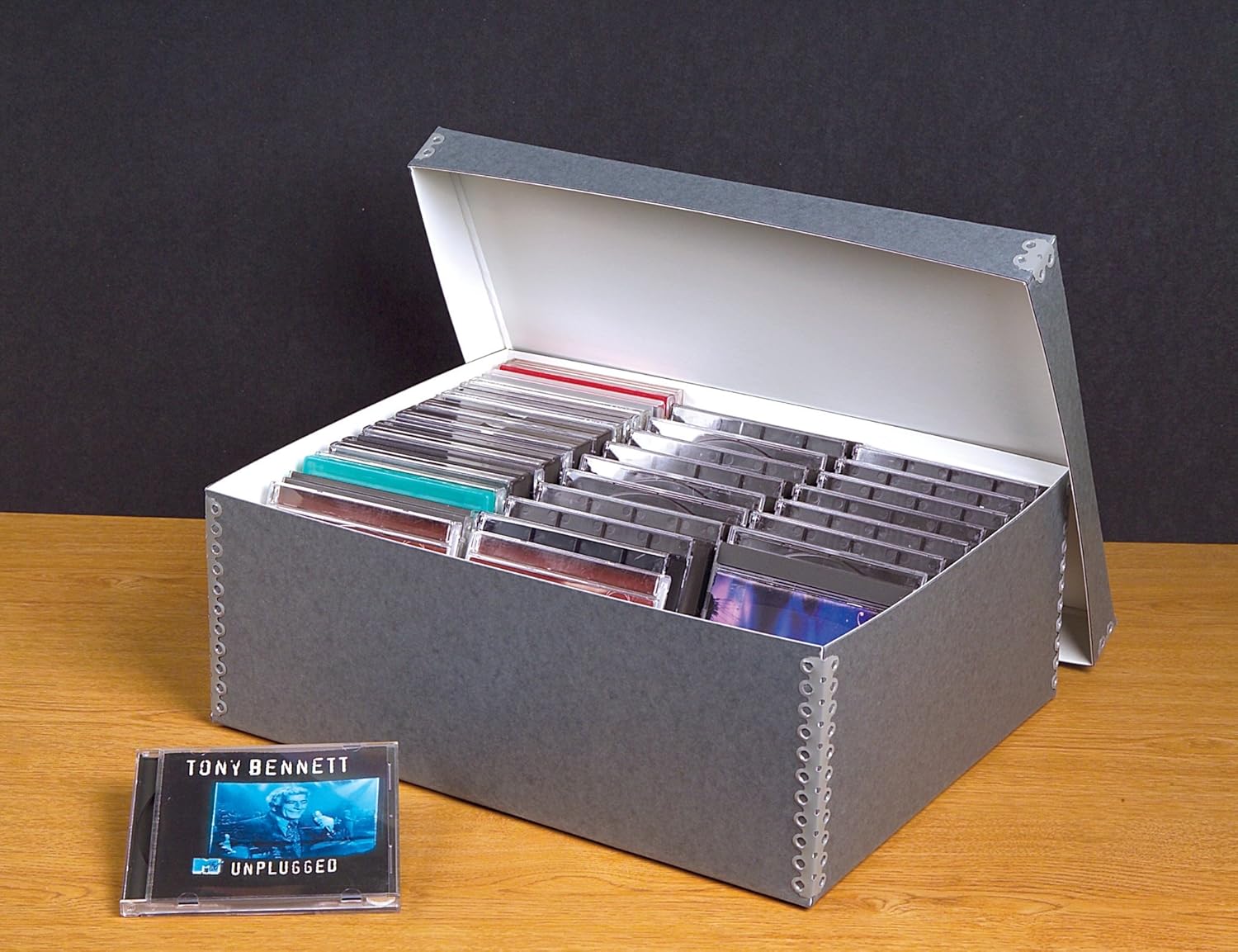 Amazon.com: Gaylord Archival Blue/Grey High-Capacity CD Storage Box ...