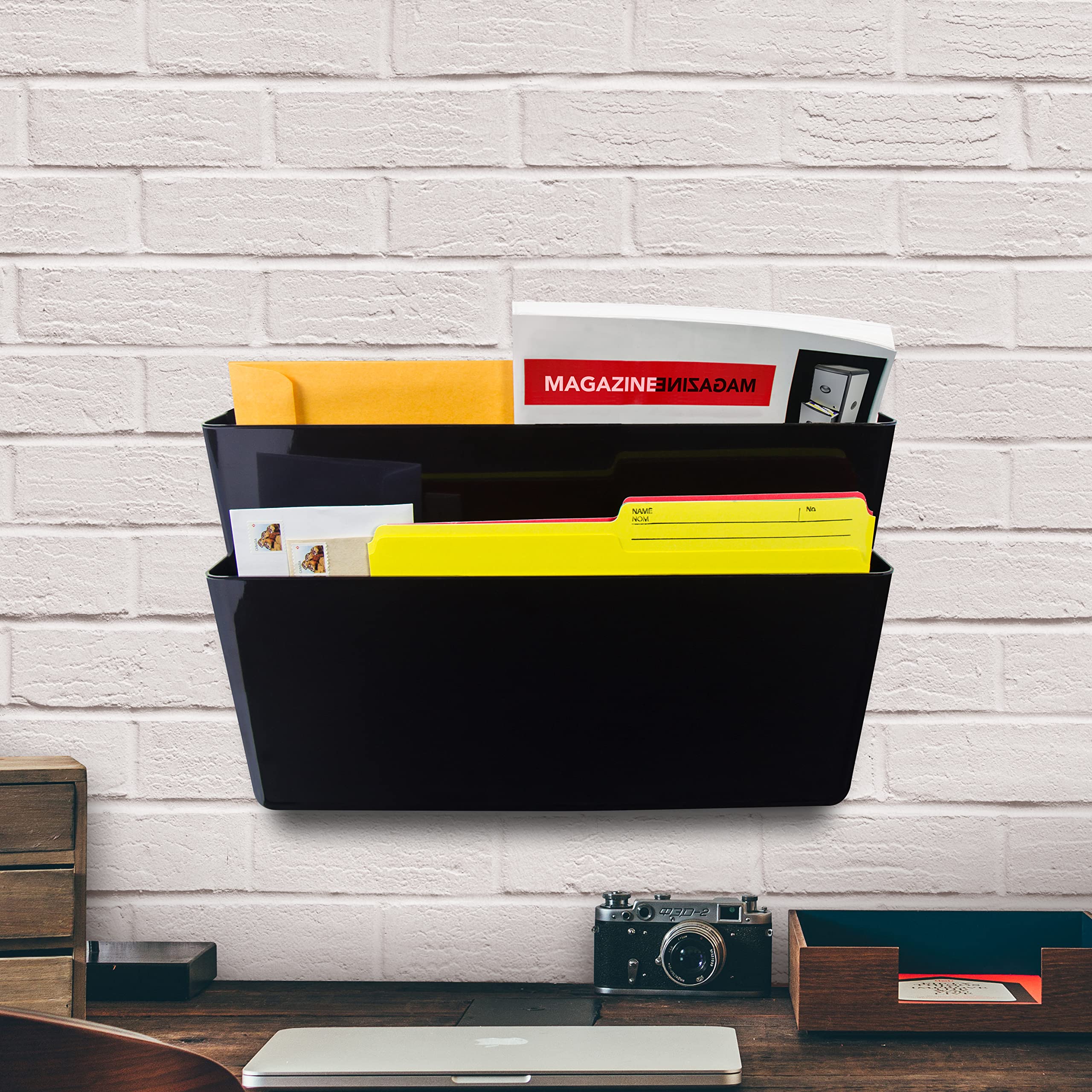 Snapklik.com : Storex Legal-Size Unbreakable Wall Pocket Snap & Stack ...