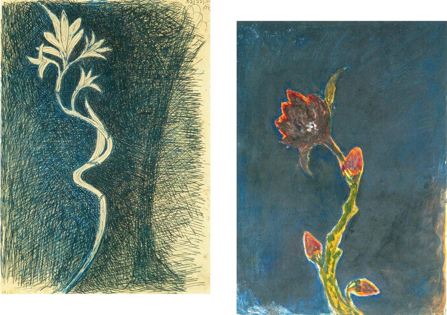 Decoratus *A Flower* - Two Famous Paintings by Rabindranath Tagore, Set ...