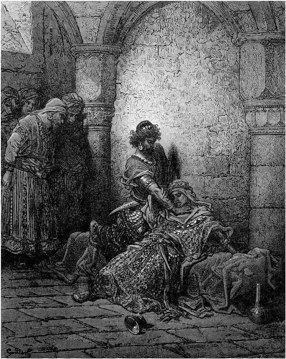 15,2 x 10,2 cm Grußkarte Gustave Dore Kreuzzügen Alexius IV vergifteten ...