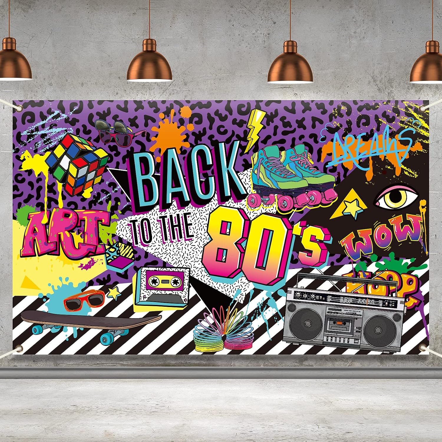 80s Party Backdrop Banner Sign - Hip Hop Theme Wall Philippines | Ubuy