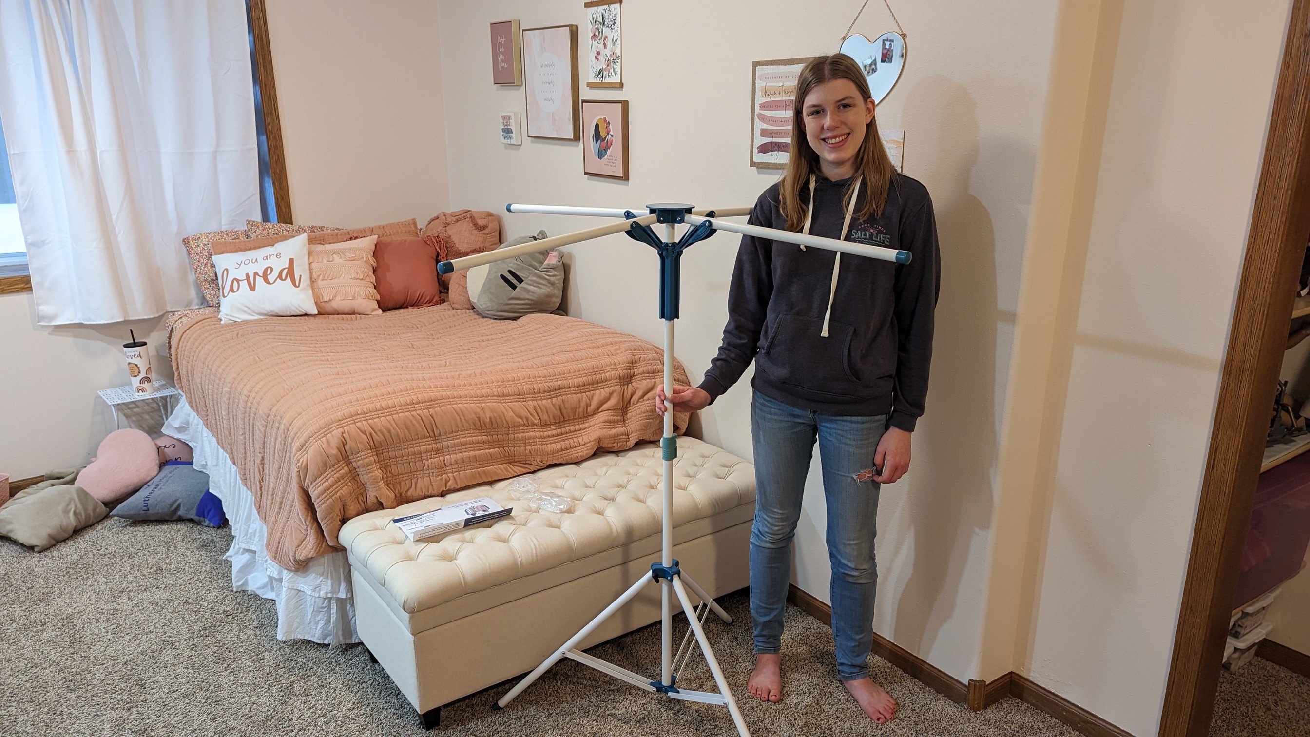 Watch See A Full Demo& Jauree Tripod Clothes Drying Rack on Amazon Live