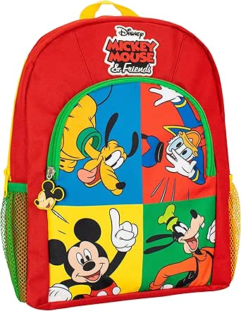 Disney Mochila para Niños Mickey Mouse Donald Duck Pluto Goofy Rojo ...