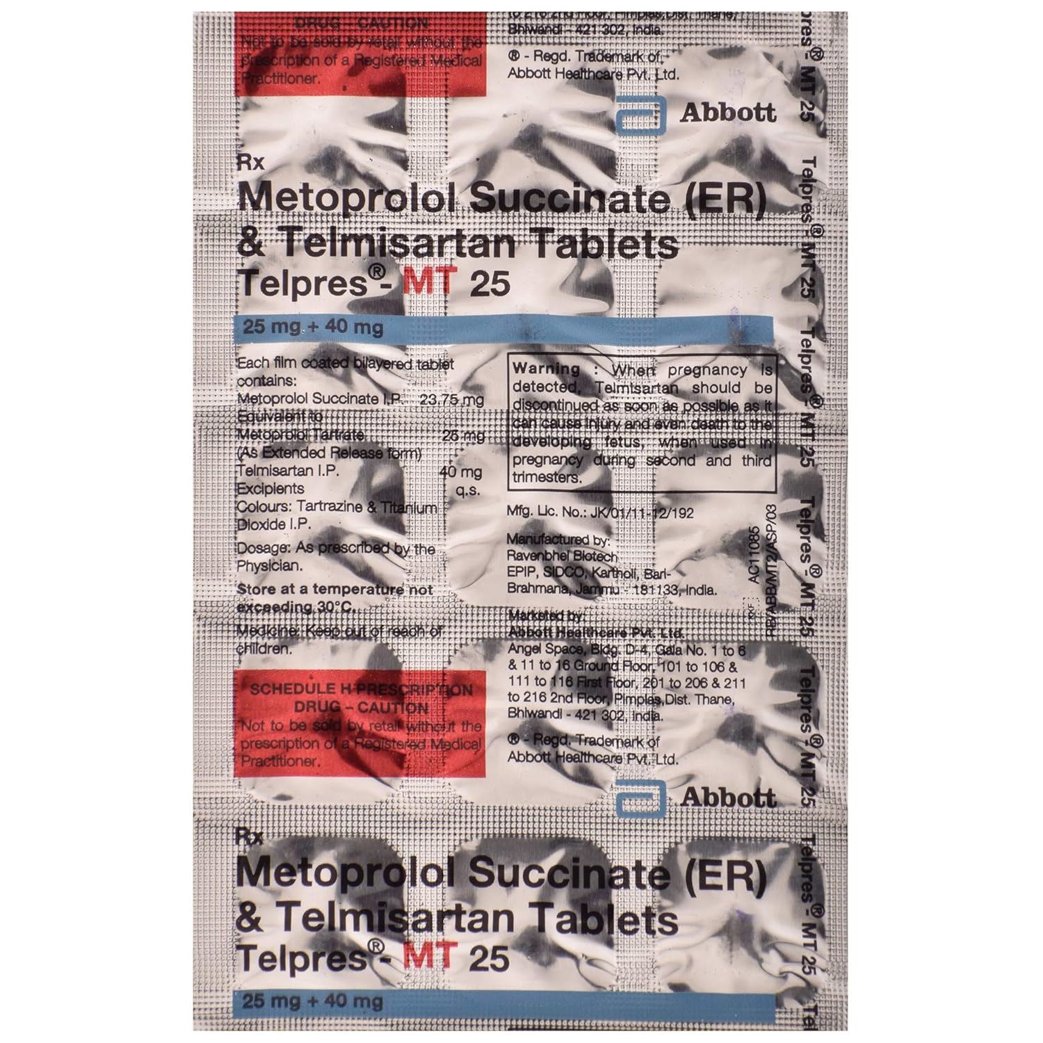 Telpres-MT 25 - Strip of 15 Tablets : Amazon.in: Health & Personal Care