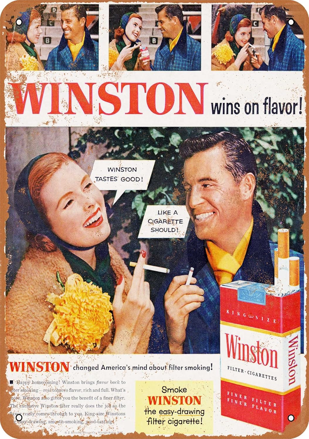Amazon.com: 7 x 10 METAL SIGN - Winston Tastes Good Like a Cigarette ...