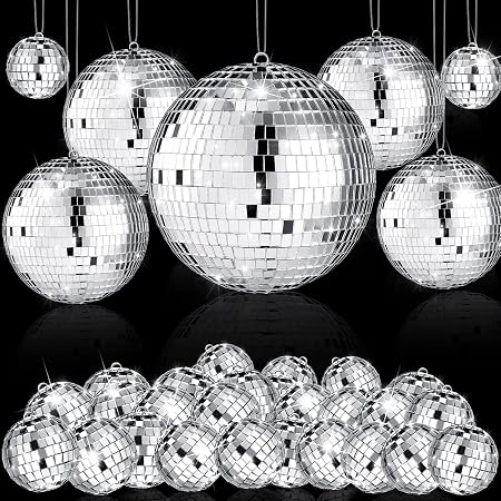 Amazon.com: 65 Pcs Disco Balls Decorations Assorted Size Disco Ball ...