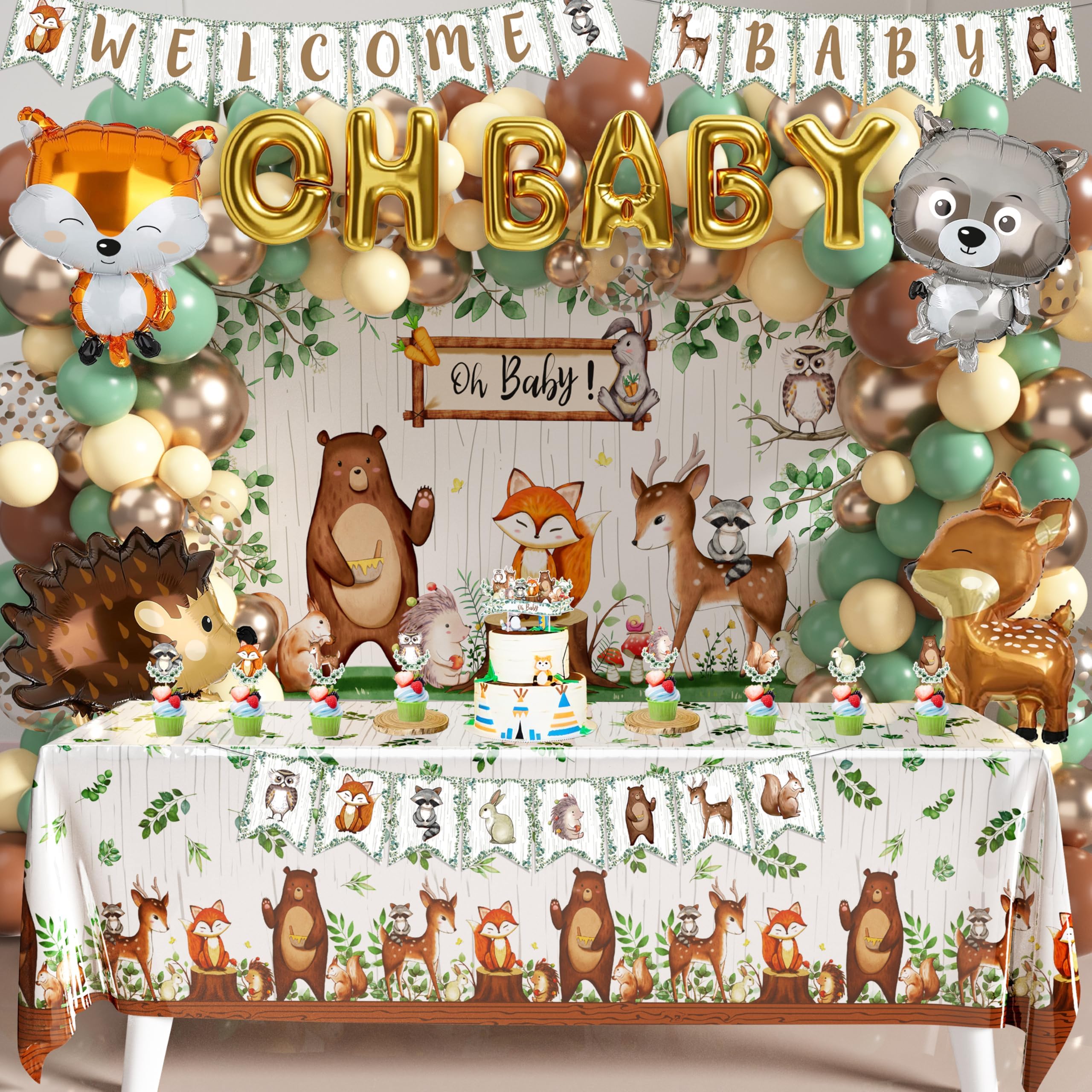 Amazon.com: Animal Birthday Party Decorations, Woodland Happy Birthday ...