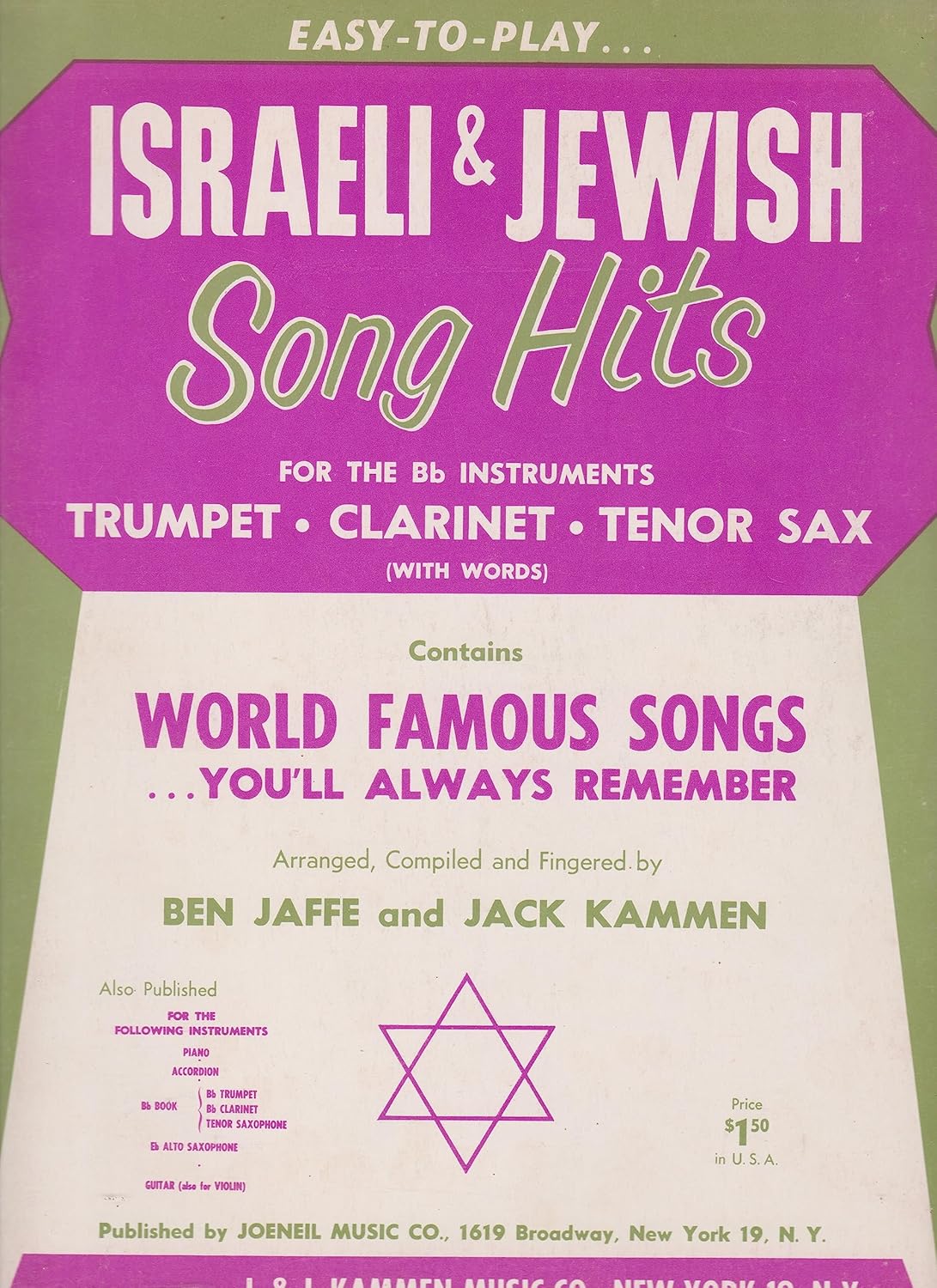 Easy-To-Play: Israeli & Jewish Song Hits: Music Sales Corporation ...