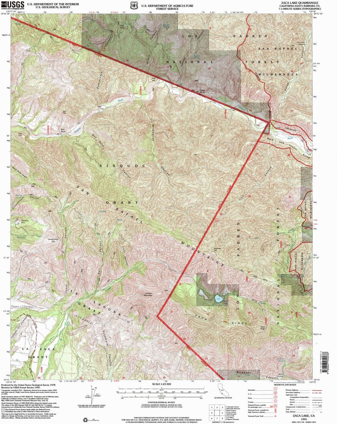 Amazon.com : YellowMaps Zaca Lake CA topo map, 1:24000 Scale, 7.5 X 7.5 ...