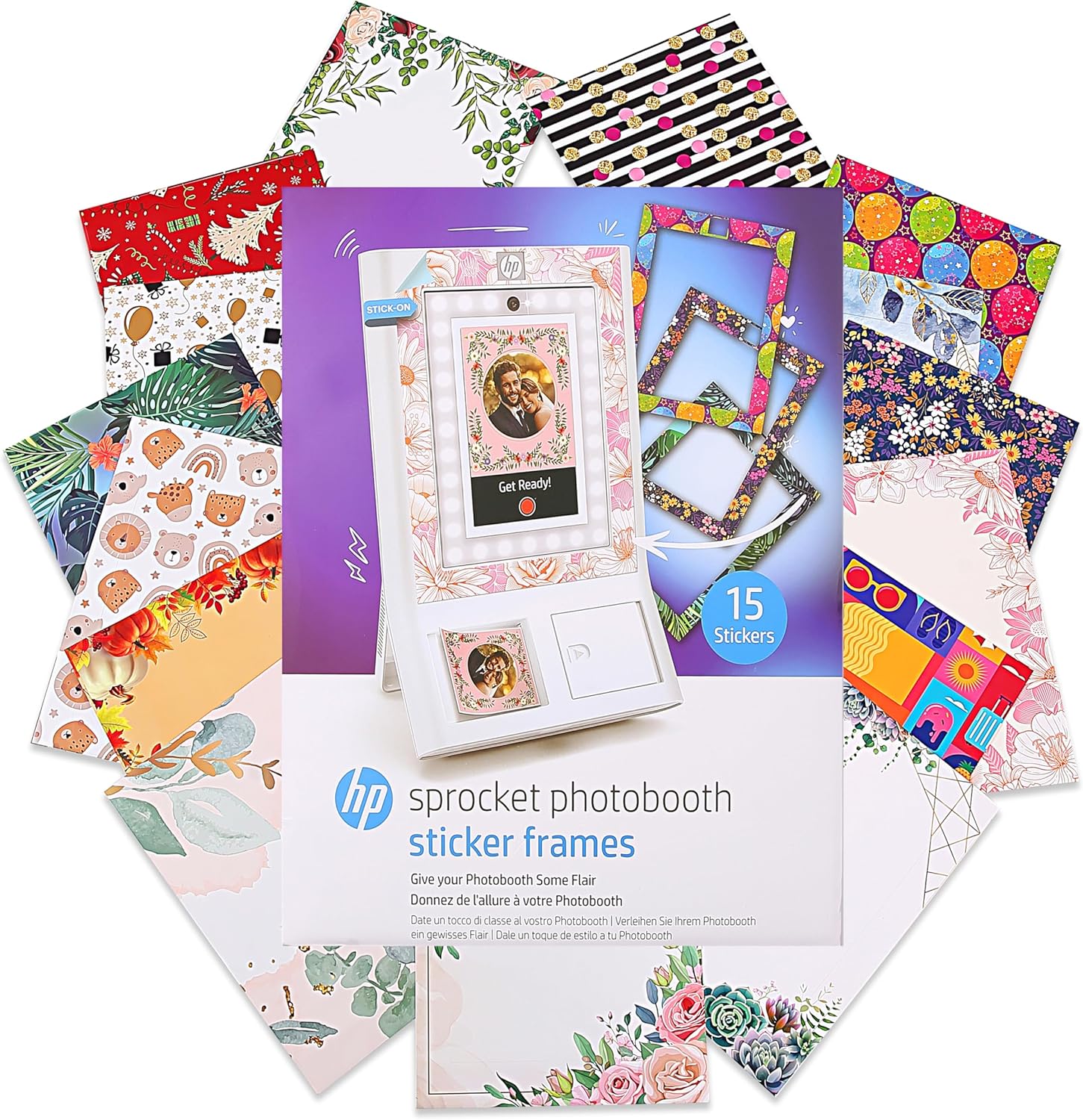 Amazon.com: HP Sprocket Photobooth Decorative Sticker Frames - 15-Pack ...