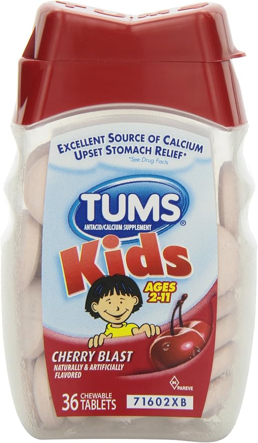 Amazon.com: Tums Calcium Tablets for Kids, Cherry Blast, 36 Ea : Health ...
