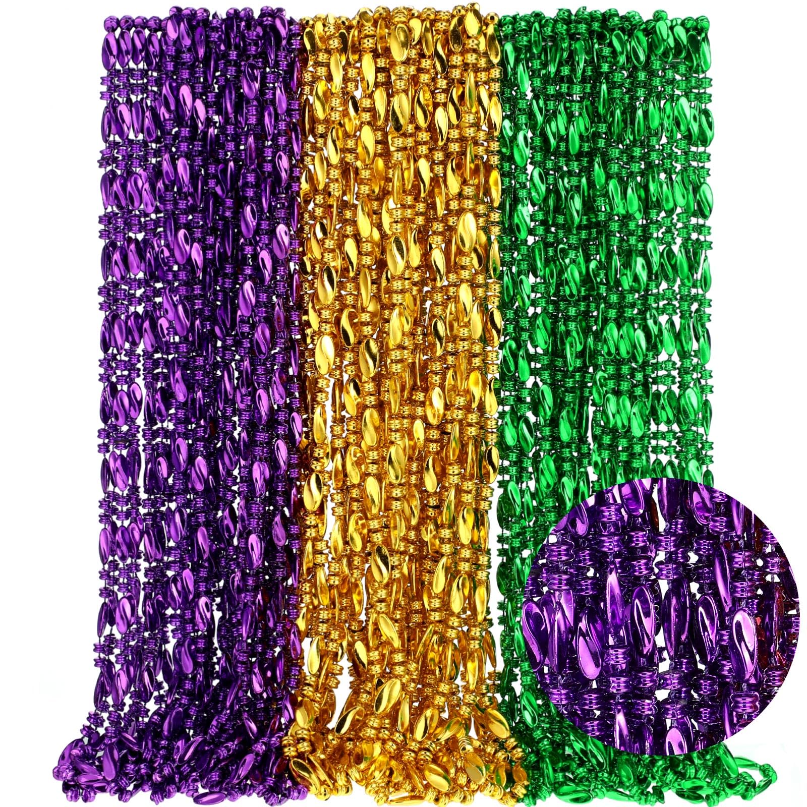 Amazon.com: Tondiamo 72 Pcs Mardi Gras Swirl Beads Necklaces Party ...