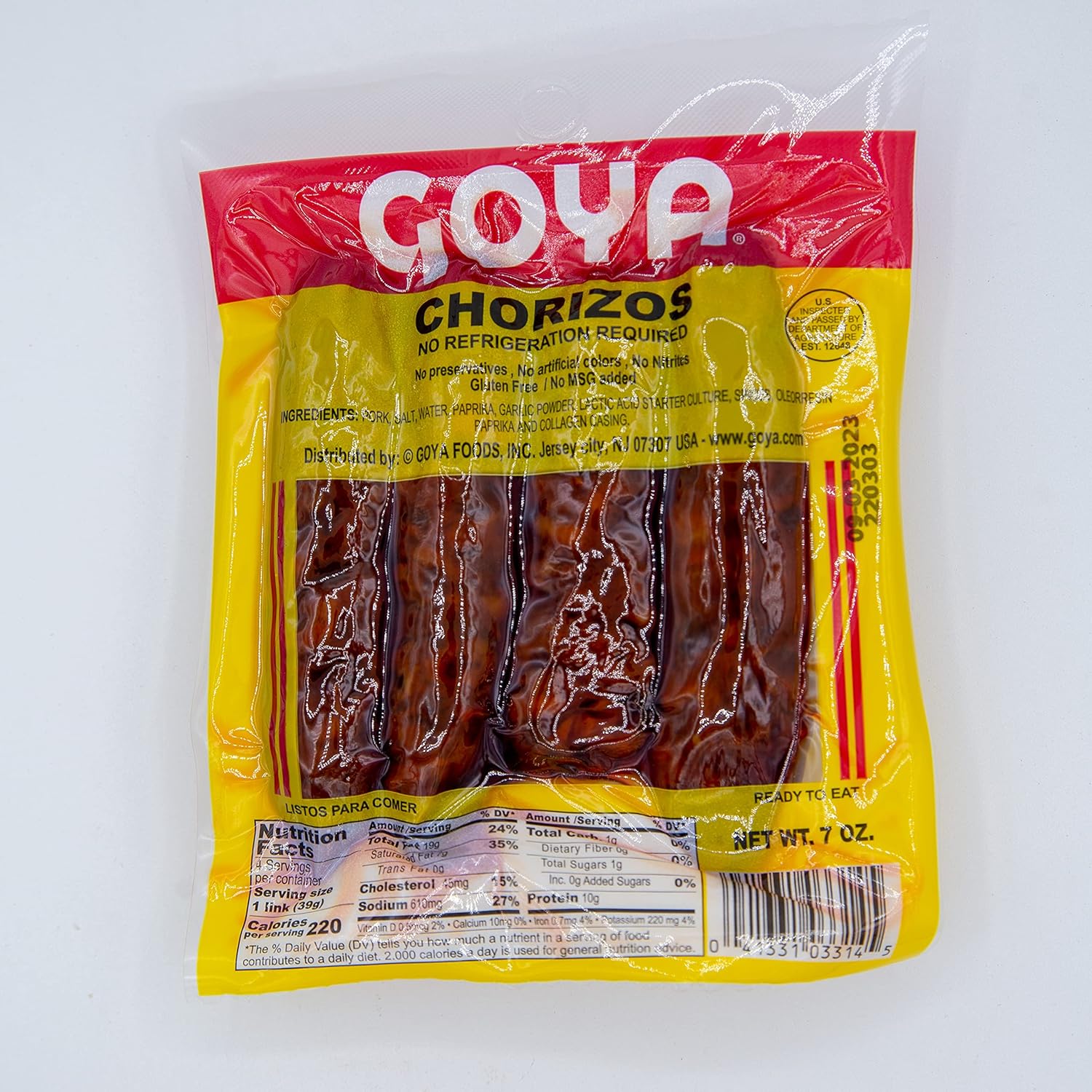 Paquete de 4 salchichas Goya Chorizos de 7 onzas Despensa Colombiana ...
