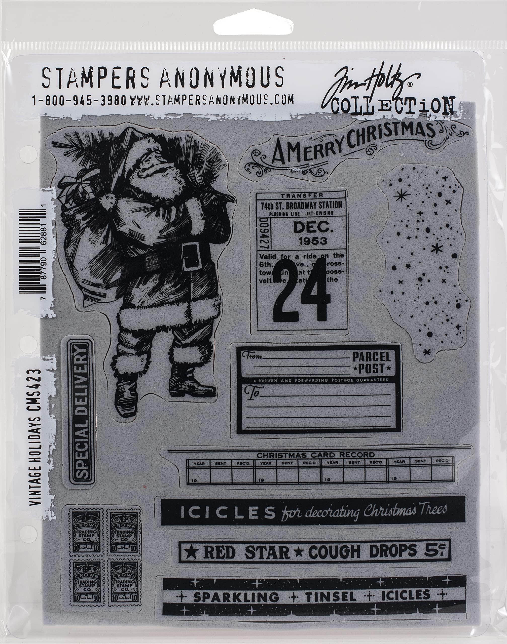 Amazon.com: Tim Holtz Christmas Cartoons Cling Stamp Set - Carnora Mesh ...