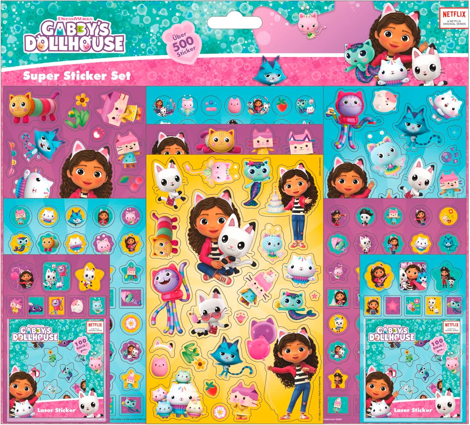 Undercover 66000000035 – Gabby's Dollhouse Mega Set Stickers – 500 ...