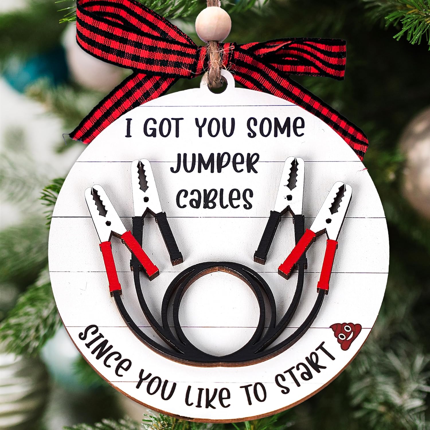 Amazon.com: I Got You Some Jumper Cables Ornament, Funny Christmas ...