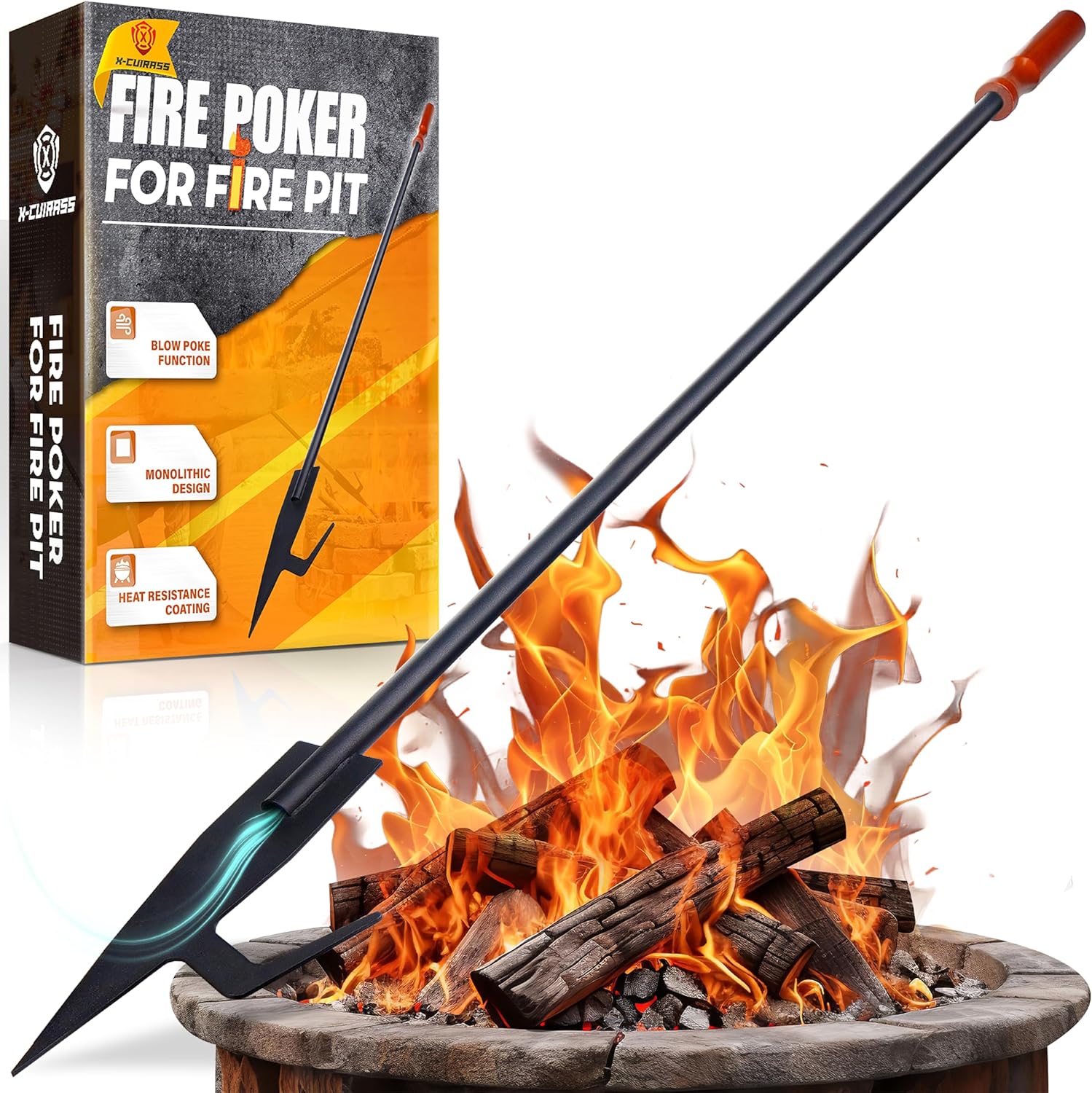 Amazon.com: [UPGRADED] 40” Long Monolithic Design Fire Poker for Fire ...