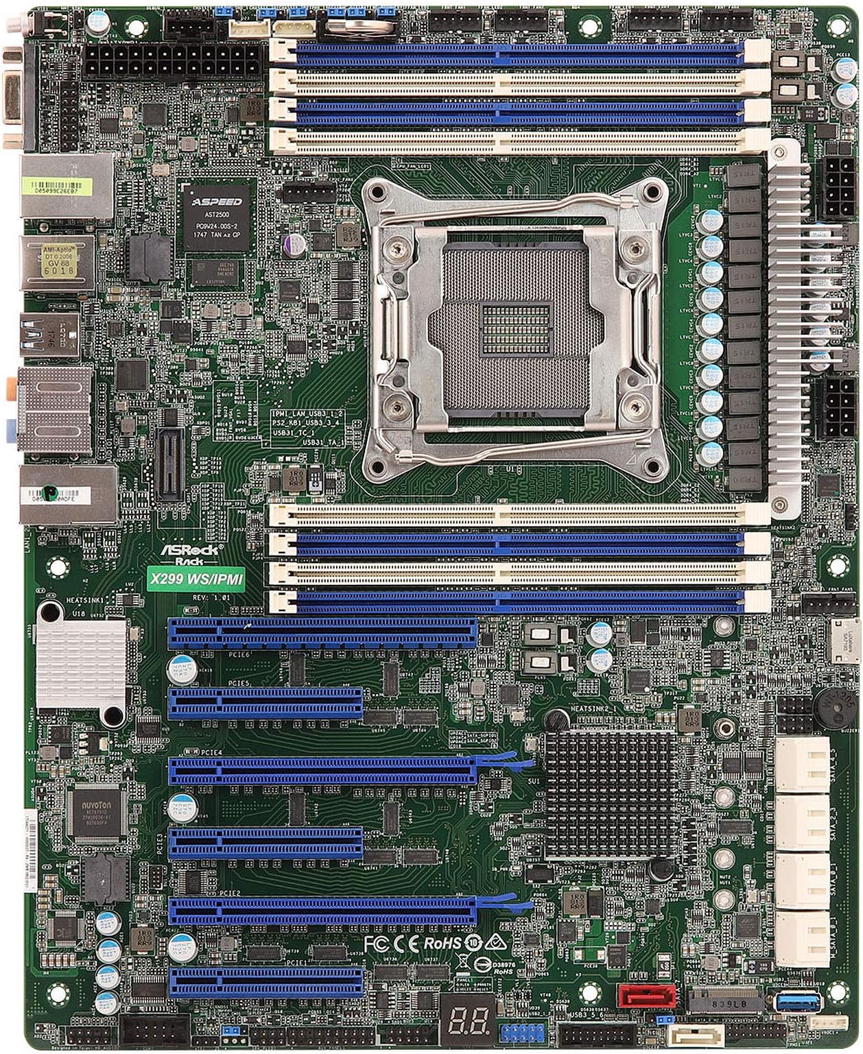 Amazon.com: ASRock Rack X299 WS/IPMI LGA2066/ Intel X299/ DDR4/ SATA3 ...