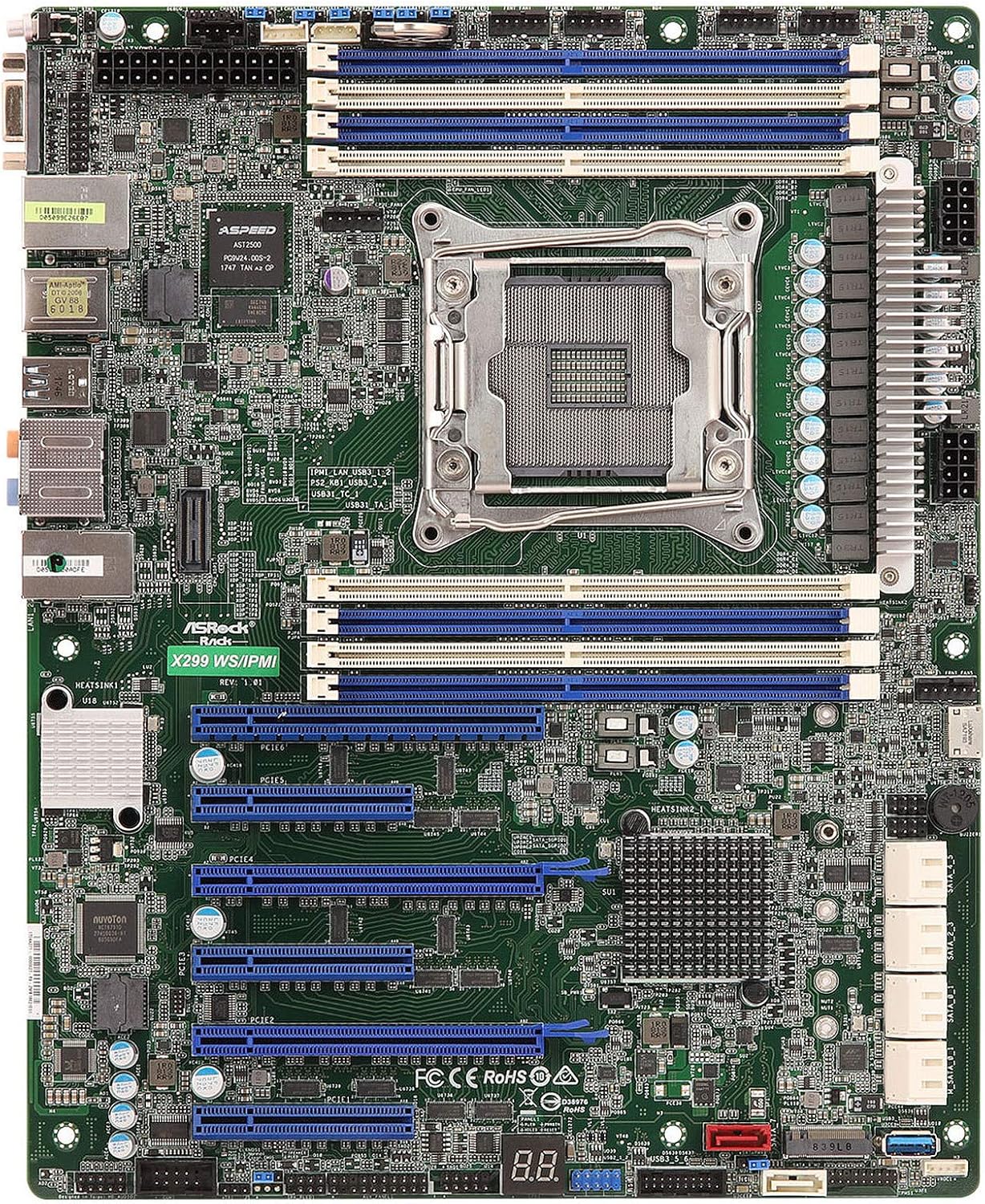 Amazon.com: ASRock Rack X299 WS/IPMI LGA2066/ Intel X299/ DDR4/ SATA3 ...