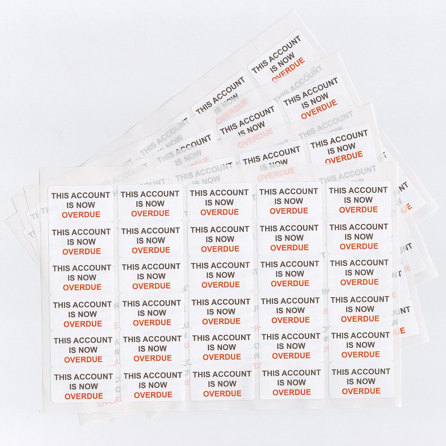 480x This Account is Now Overdue Stickers (38 x 21mm) Clean, Clear ...