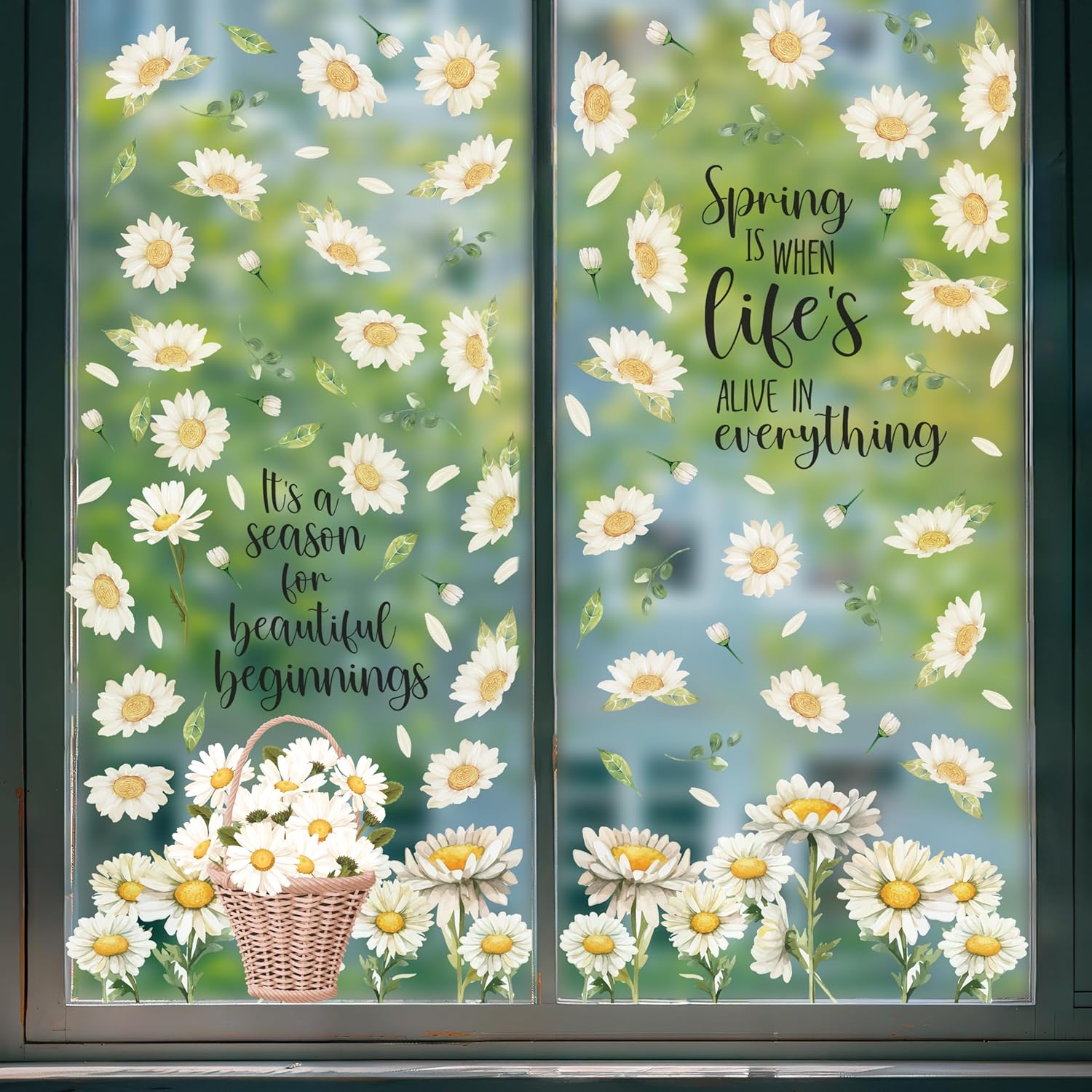 Amazon.com: WALPLUS Spring Window Clings Spring Decorations Flower ...