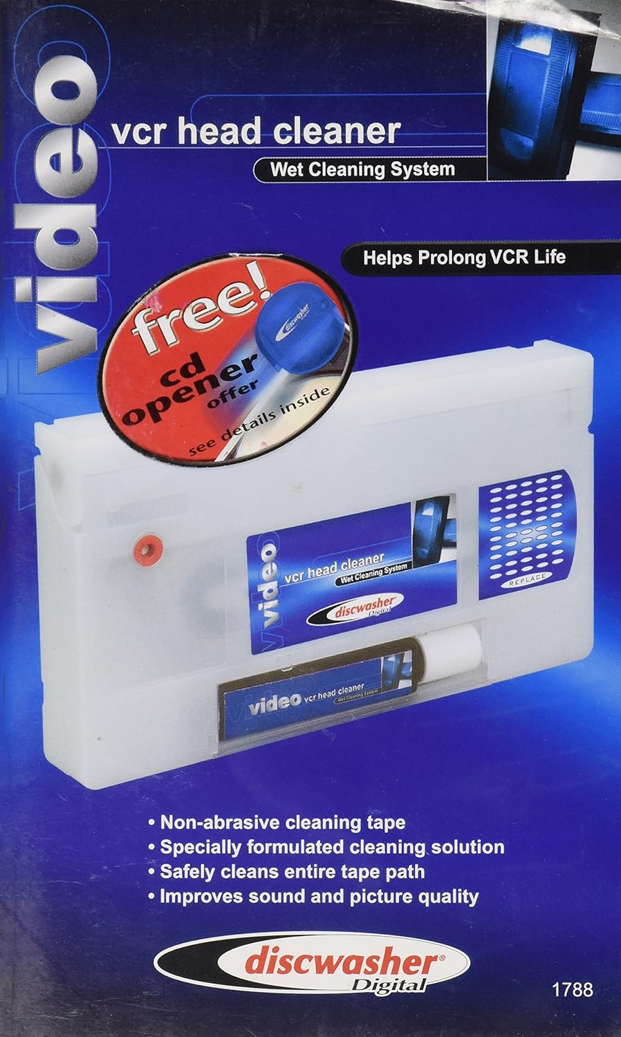 Amazon.com: Discwasher(VHS Format) Video Wet Head Cleaner #1788 ...