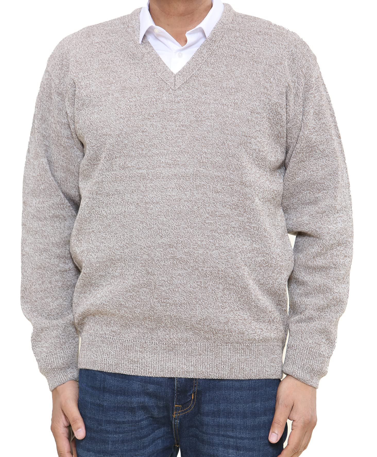 V Neck Jumper Long Sleeve Regular Smart Work Office Casual Wear Classic ...