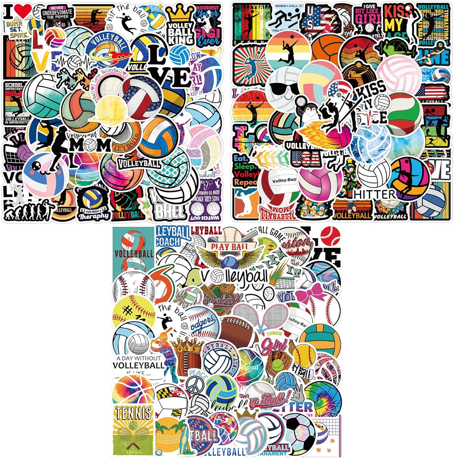 Amazon.com: Volleyball Stickers Pack,150PCS, Sports Aesthetic Vinyl ...