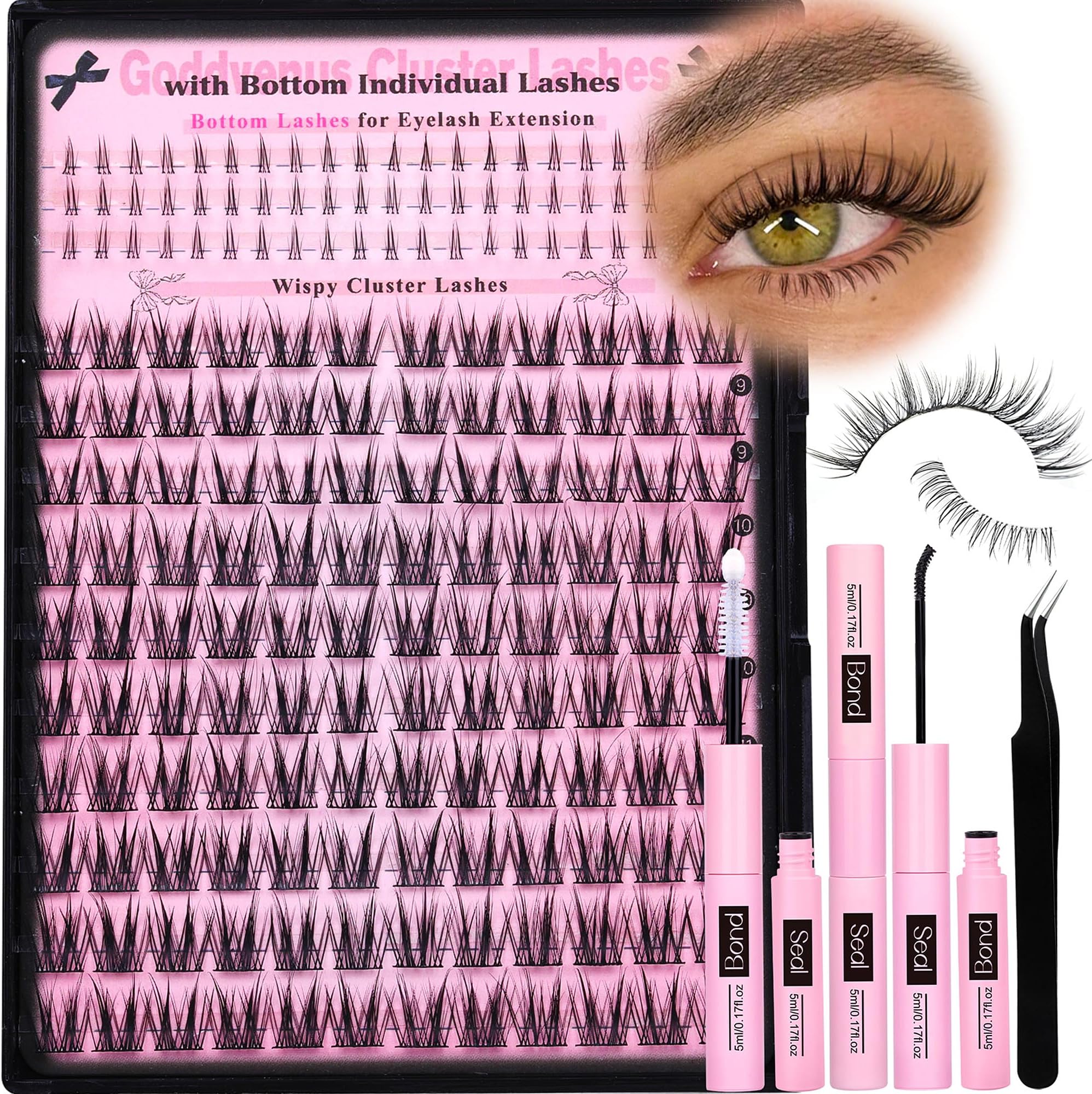 Amazon.com: Goddvenus Manga Lash Clusters Kit Wispy DIY Cluster Eyelash ...