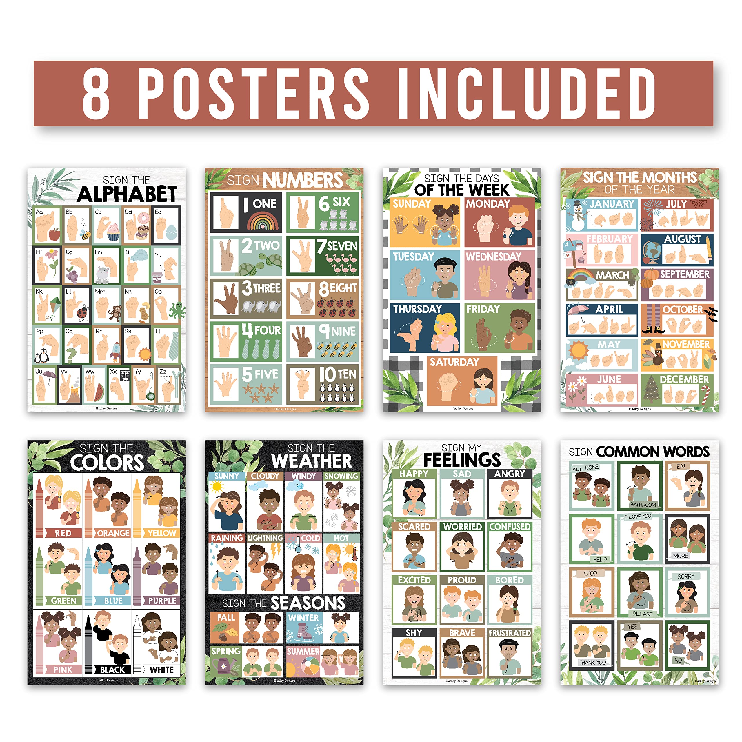 Snapklik.com : Hadley Designs Sign Language Posters For Classroom Decor ...
