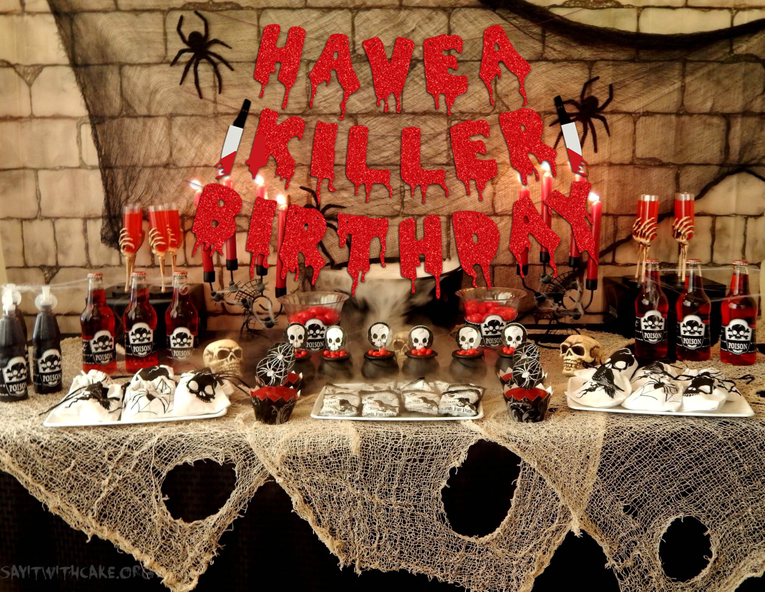 Movie Theme Party Decorations Halloween Horror Birthday Banner - Bloody ...