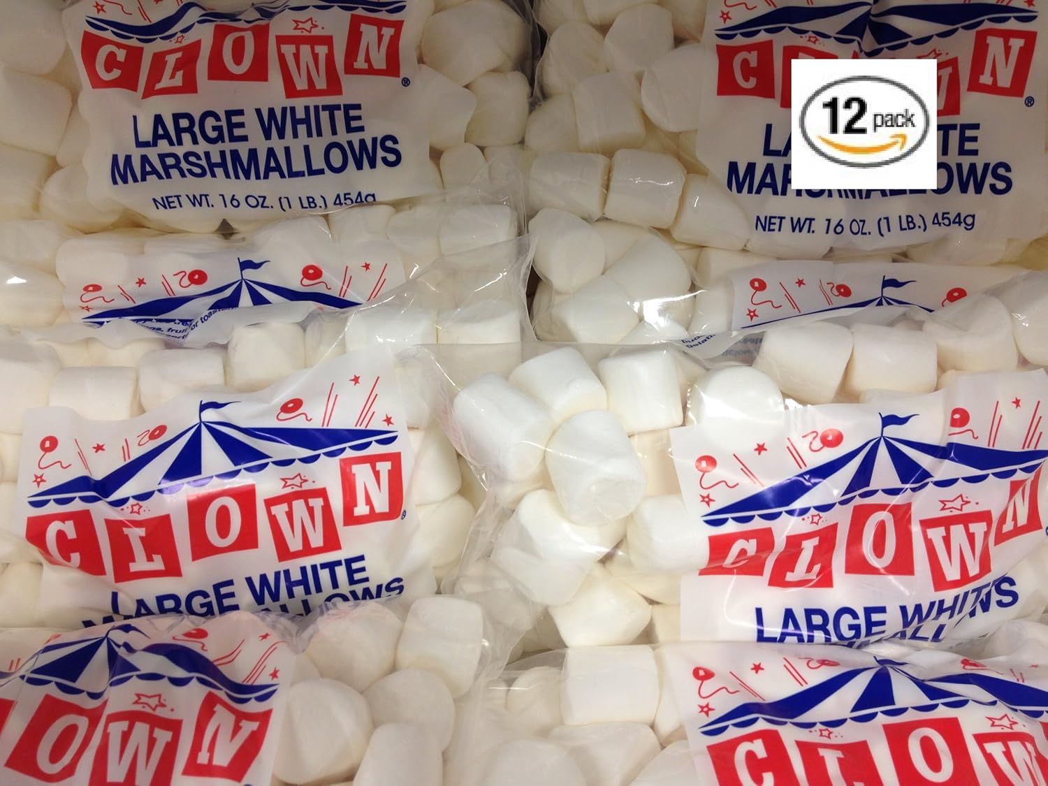Amazon.com : Clown Large Marshmallows 12-16oz Bags : Candy Mints ...