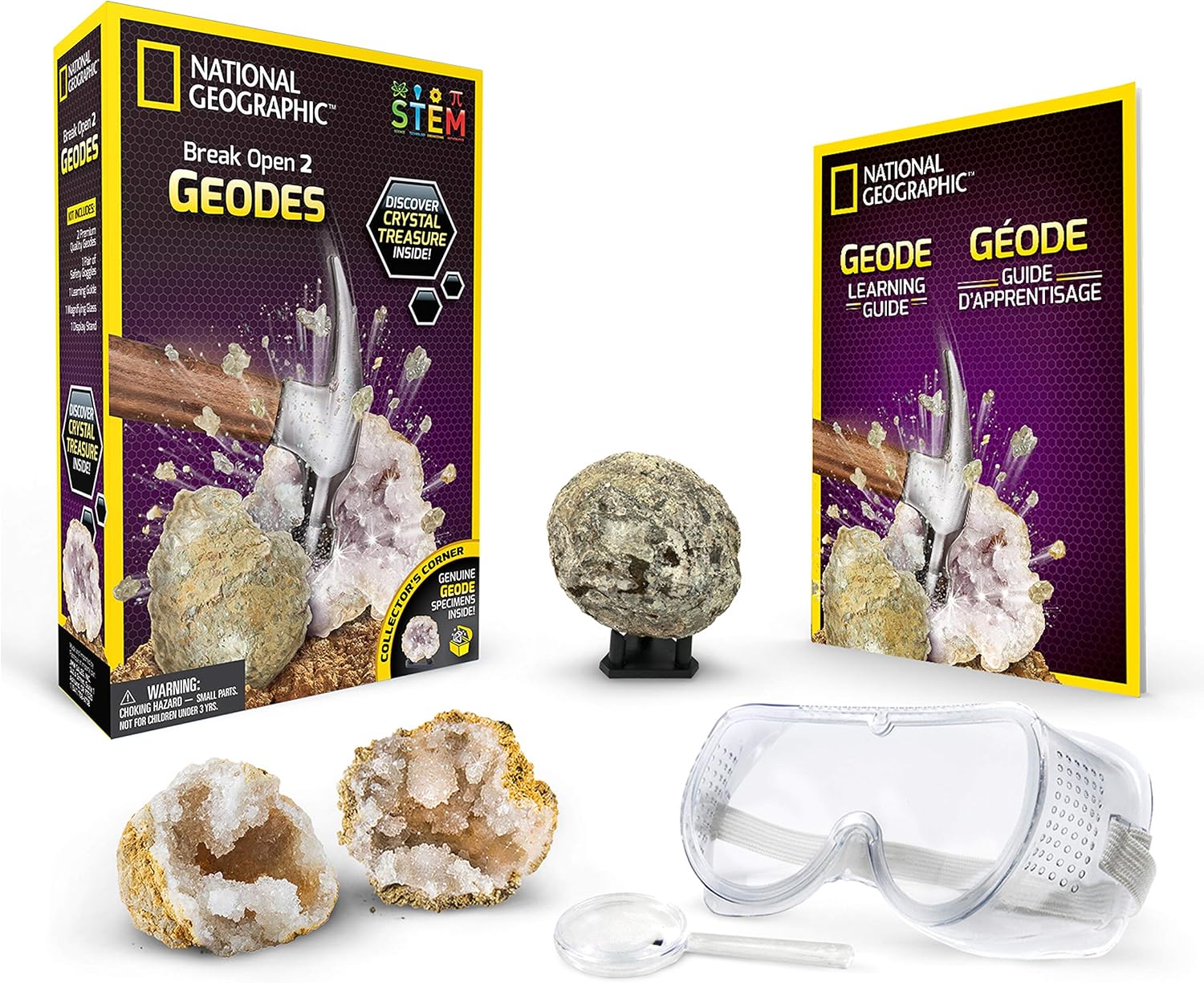 Amazon.com: NATIONAL GEOGRAPHIC Break Open 2 Geodes Science Kit ...